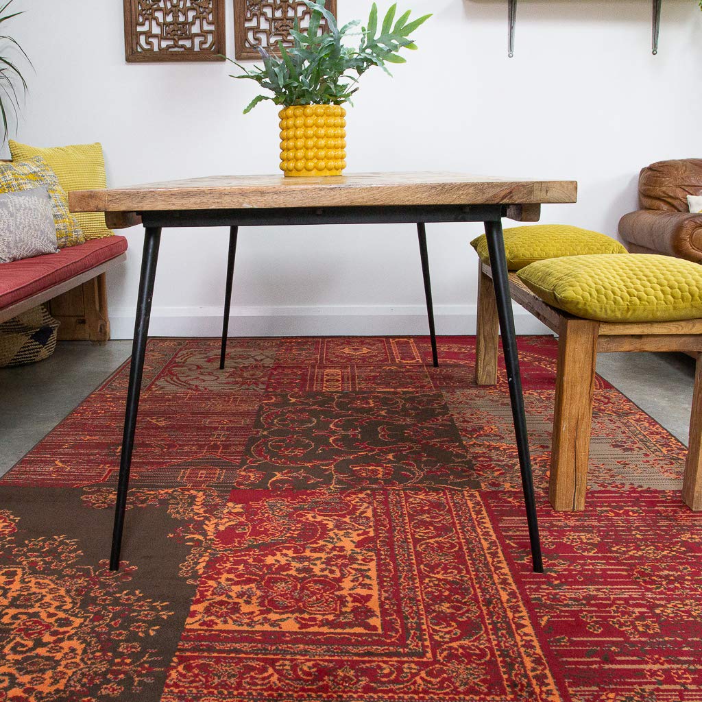 Large Traditional Red, Brown, Orange, Terracotta Living Room Area Rugs ...