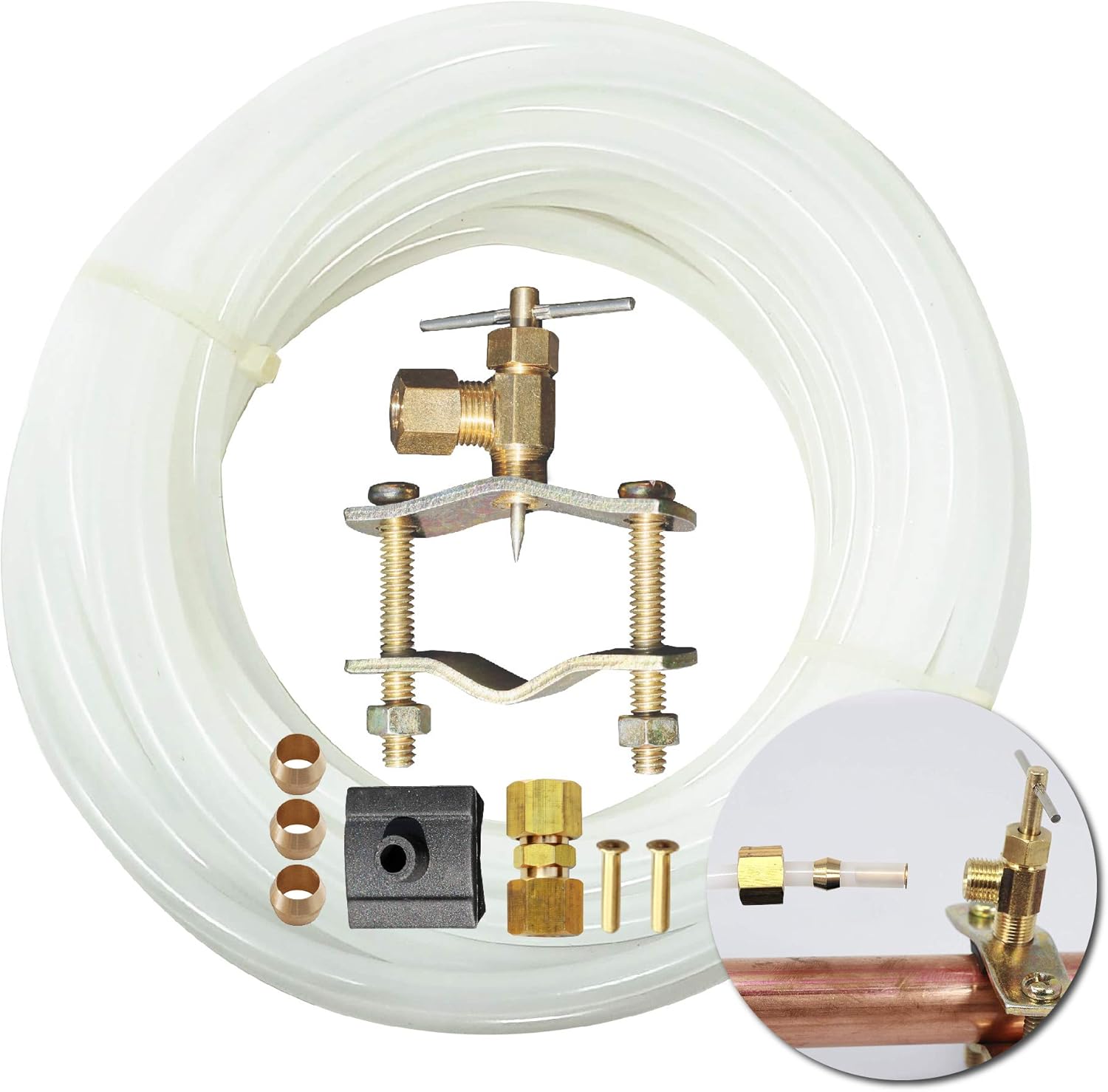 Ice Maker Water Line Kit, Humidifier Installation Kit with ¼” x 25 ft ...