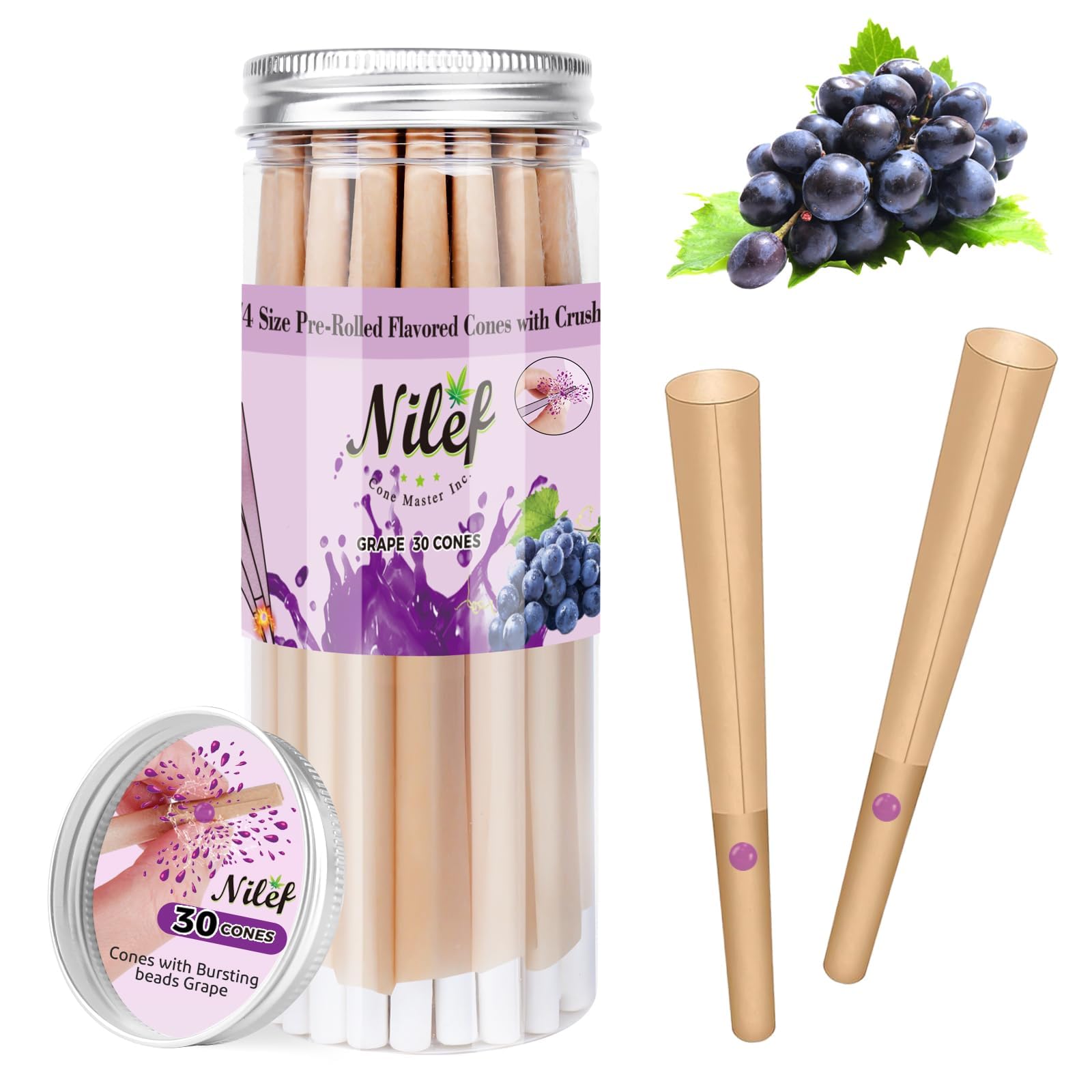 Amazon.com: Nilef 1-1/4 Pre-Rolled Cones with Bursting Grape Flavor ...
