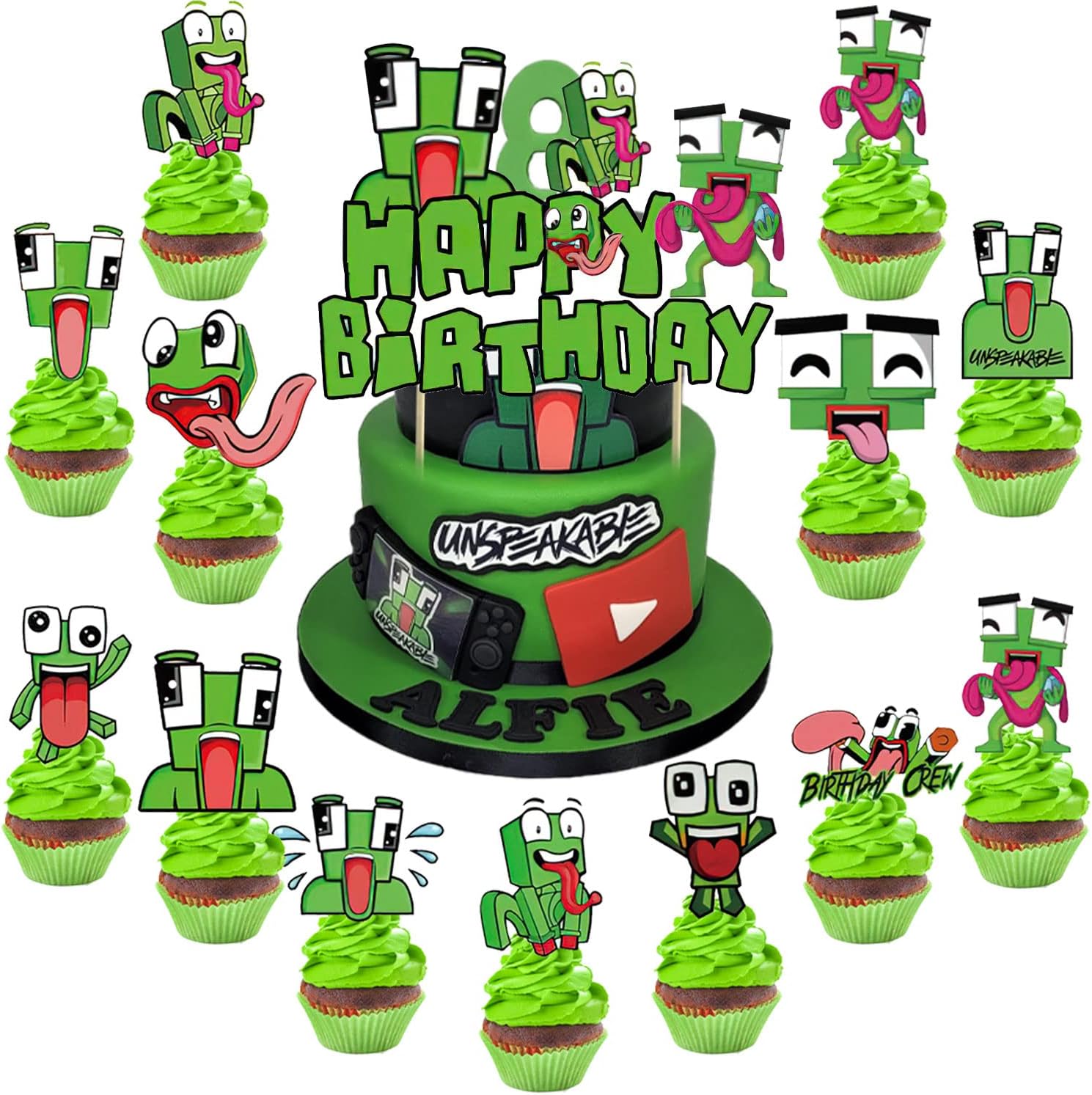 Amazon.com: VERSAINSECT s of Cake Topper,Unspeak Themed Party Supplies ...