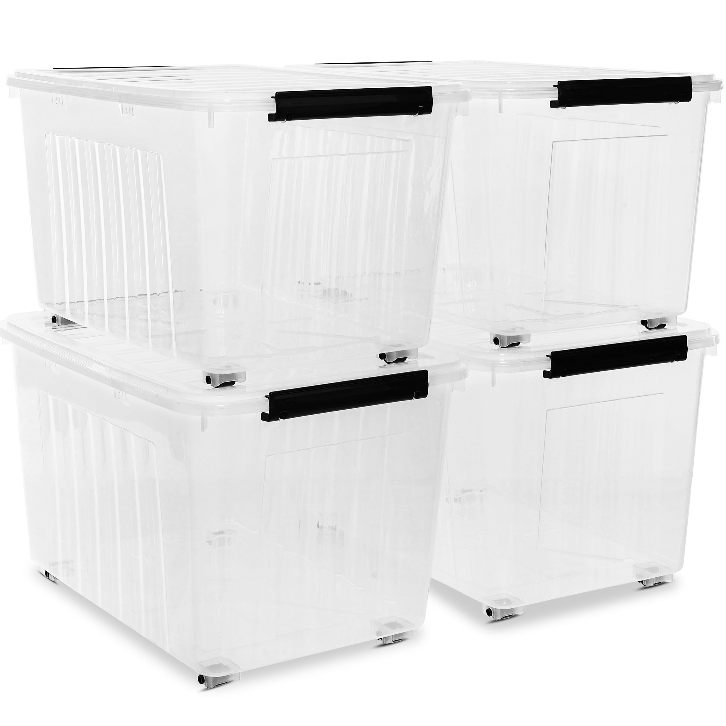 Amazon.com - Citylife 82 QT Clear Plastic Storage Bins with Lids ...