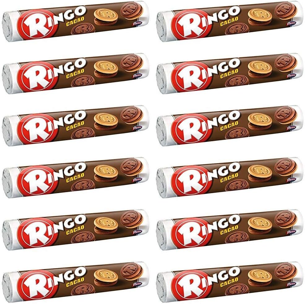 12x Pavesi Ringo Italian Cacao & Vanilla Cream Biscuits Cookies 165g ...