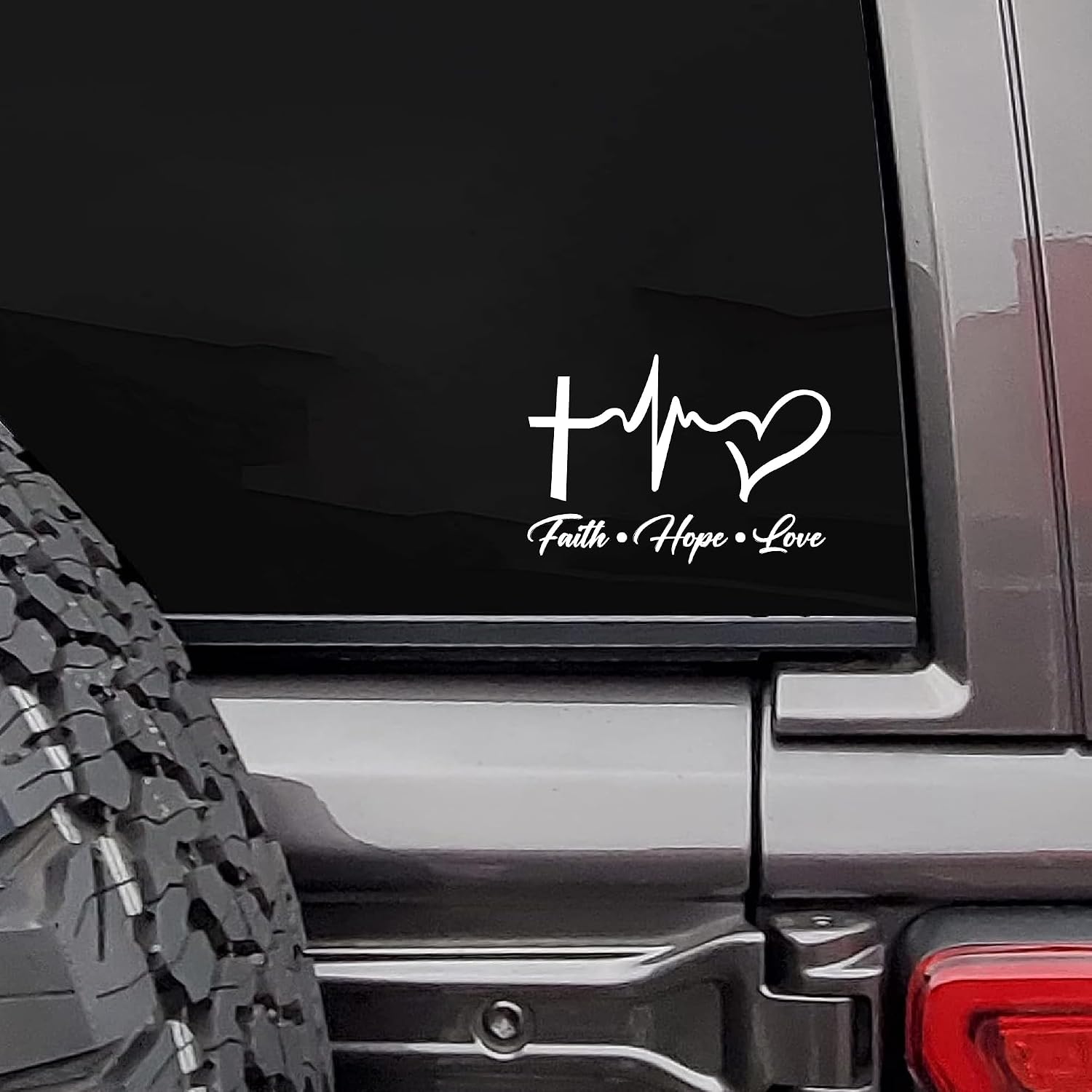Amazon.com - Christian Faith Symbol Car Decal Stickers: Hope Faith Love ...