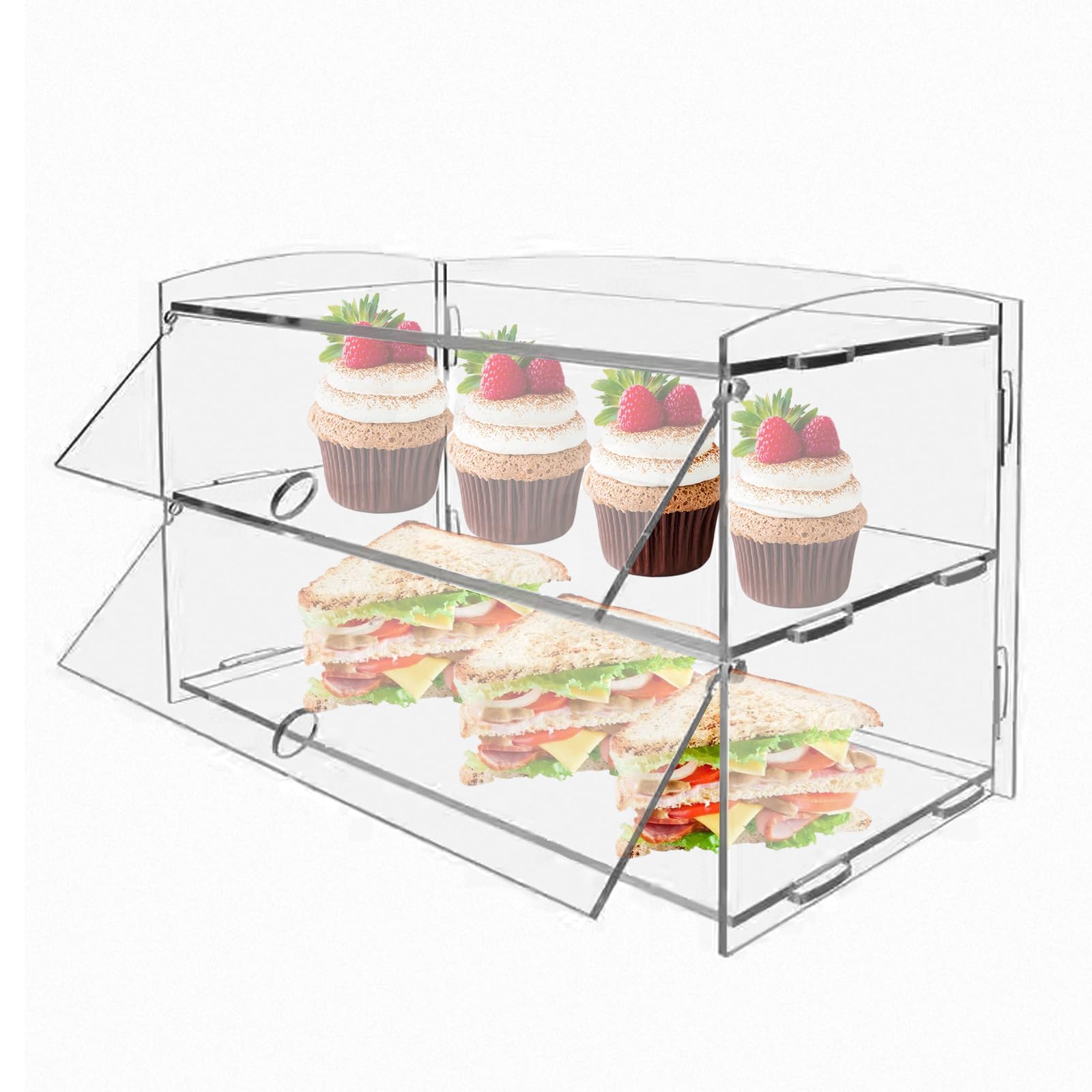 Amazon.com: Acrylic Pastry Display Case, 2 Tray Commercial Countertop ...