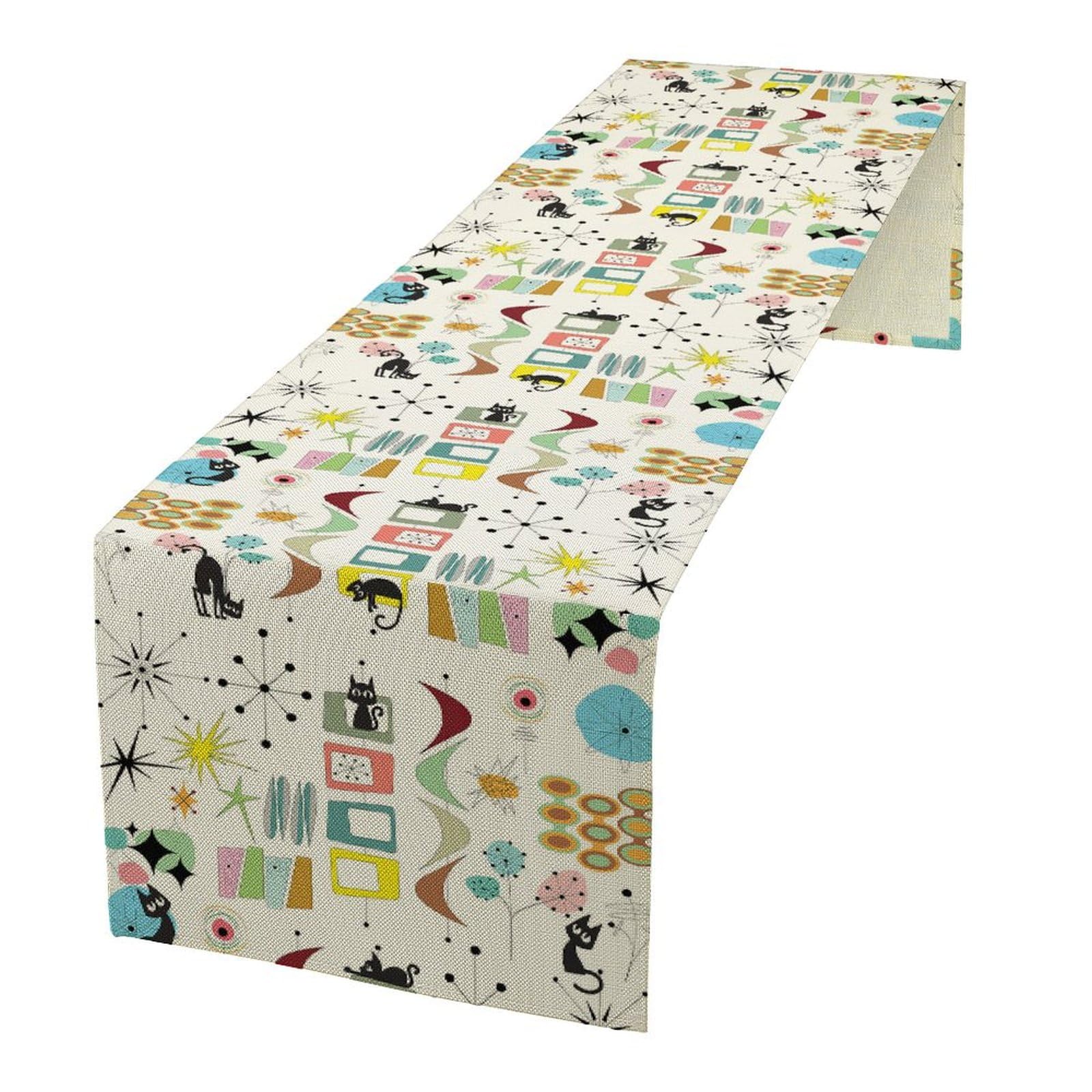 Amazon.com: FengMingRui Mid Century Table Runner Modern Black Cat ...