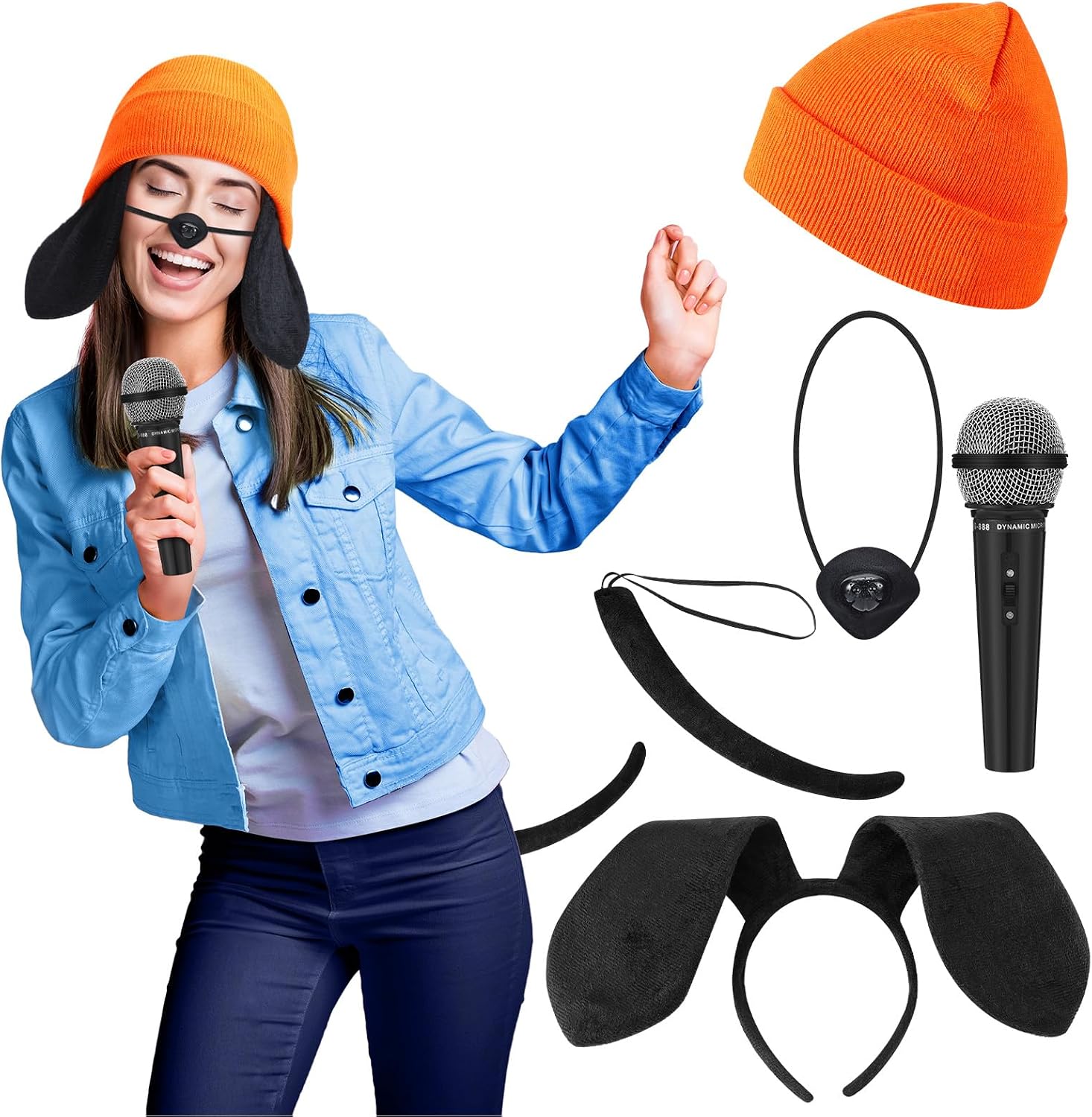 Amazon.com: Wavwavw 5 Pieces Rapper Halloween Costume Game Dog Cosplay ...