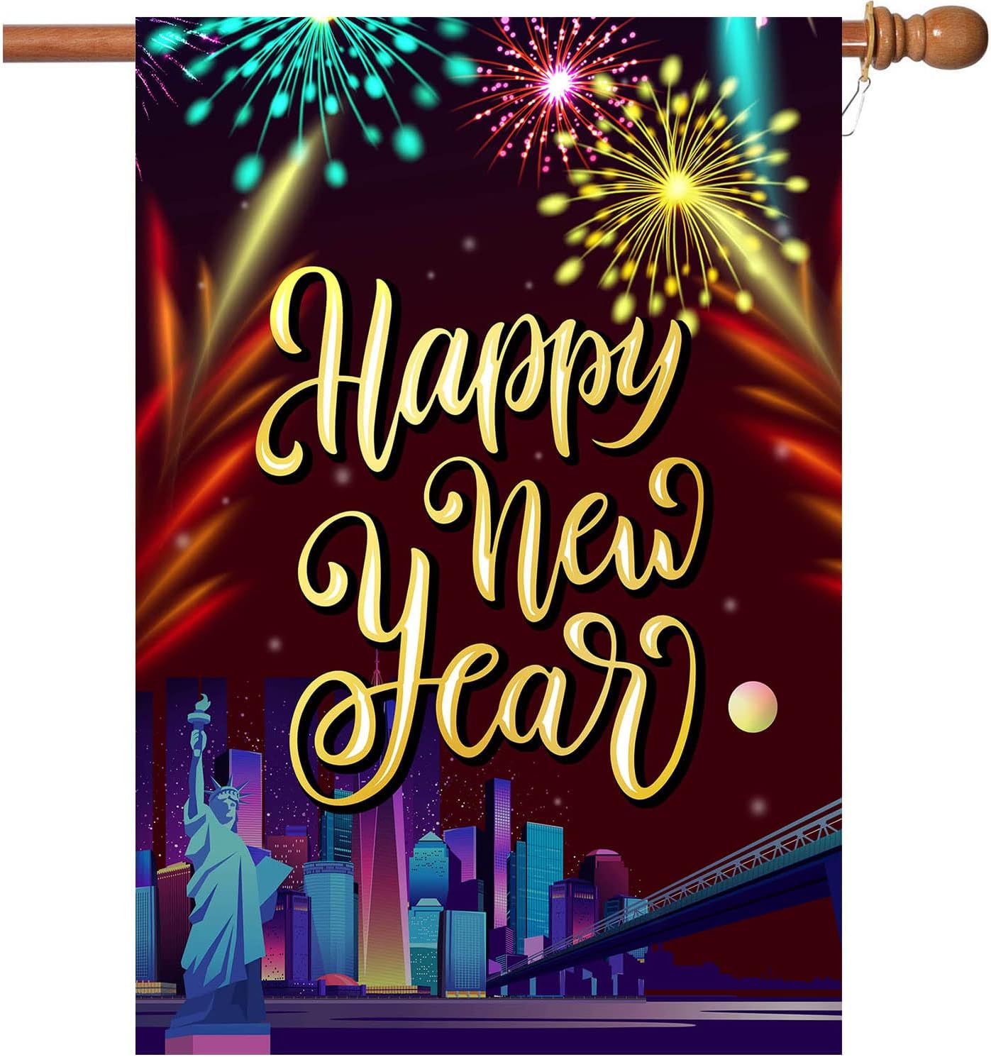Amazon.com : Toland Home Garden 1010449 Happy New Year New Year Flag ...