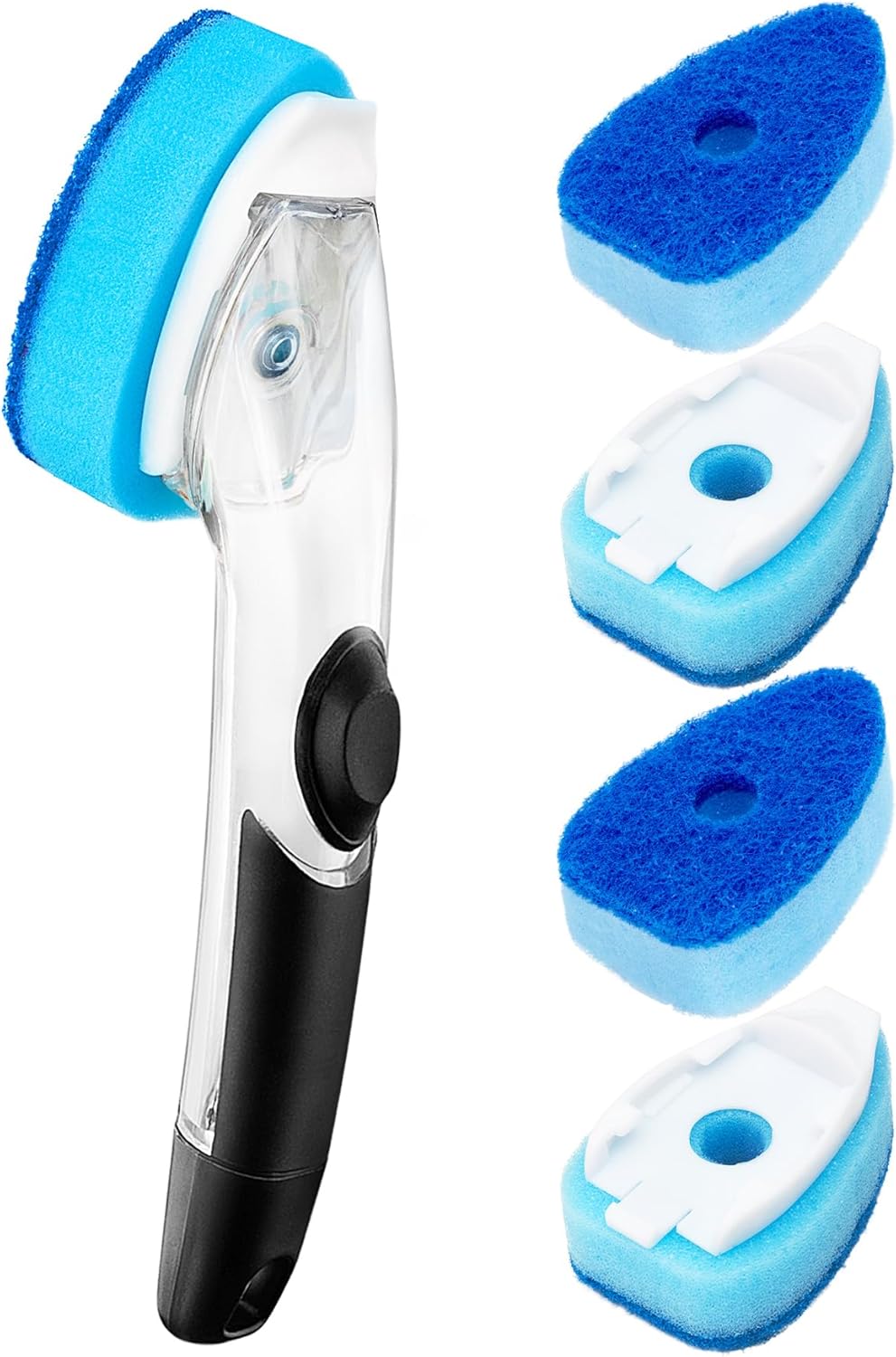 Amazon.com: HELIME Non Scratch Dishwand Handle Kit with 5 Refills ...