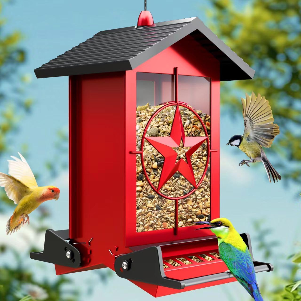 Amazon.com : Squirrel Proof Bird Feeders for Outdoors Hanging, 5LBS ...
