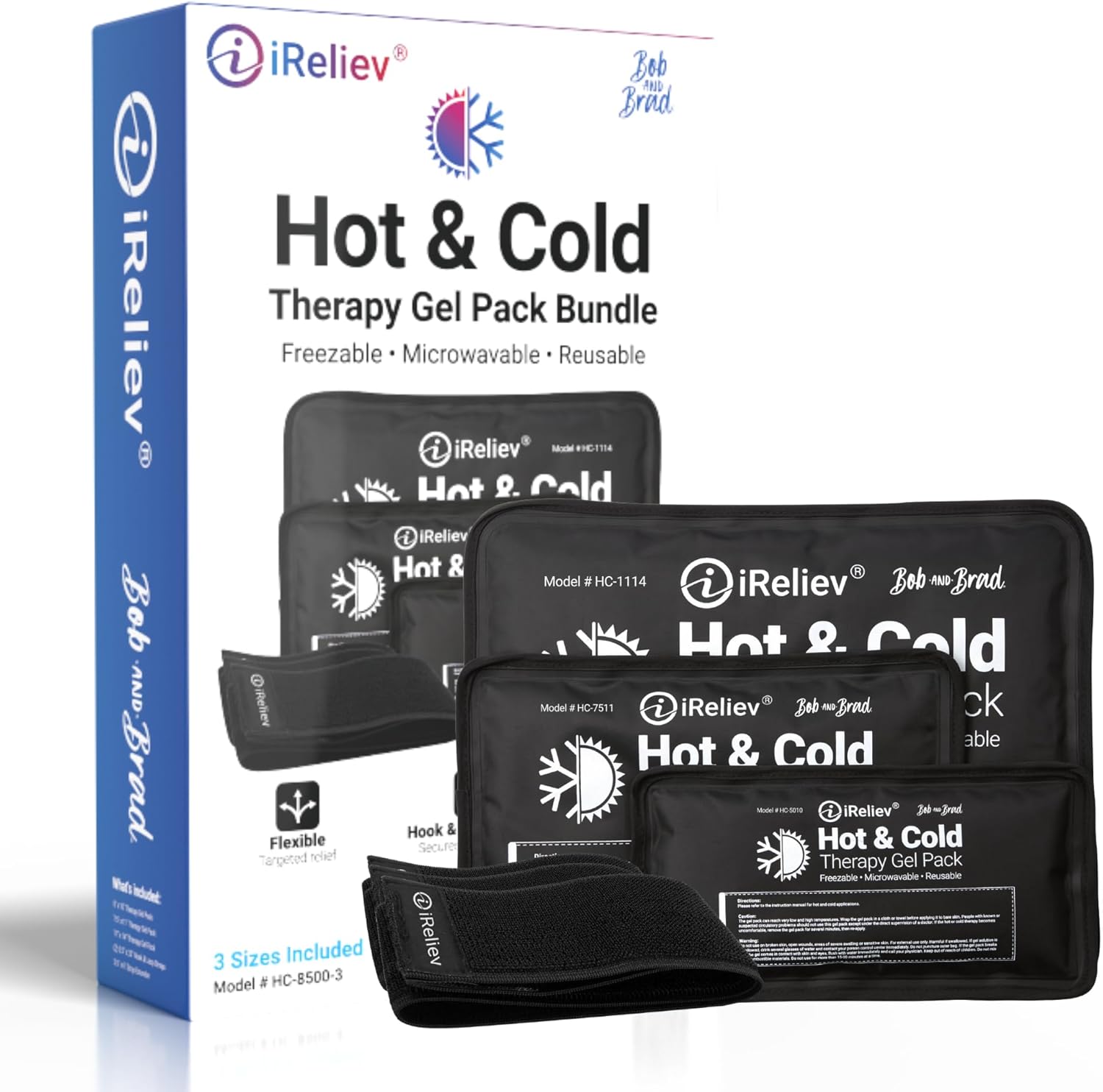 Amazon.com: Hot & Cold Therapy Gel Pack KIT: Includes Small, Medium ...