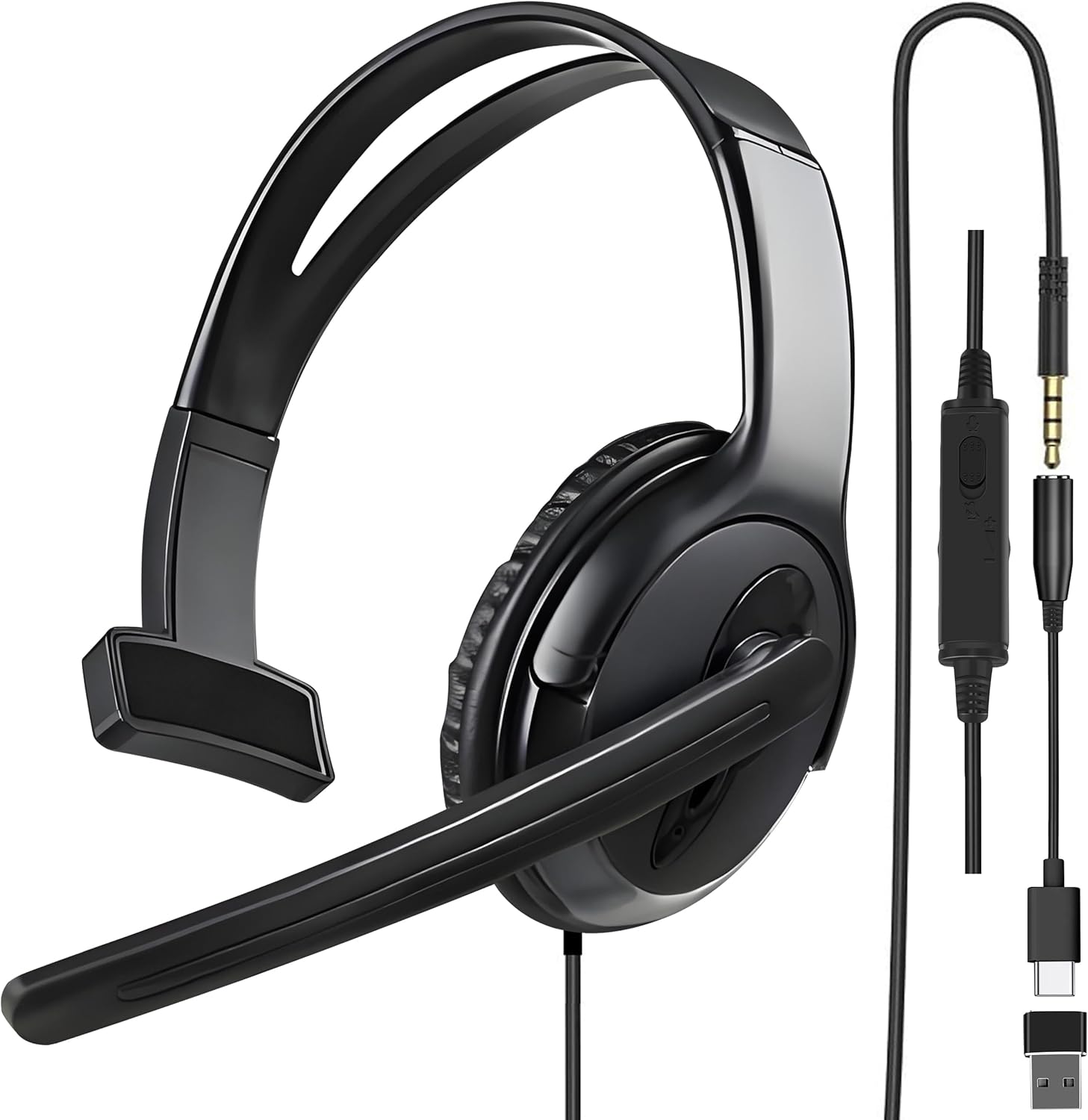 Amazon.com: One Ear Gaming Headset with Mic (3.5mm) - Lightweight ...