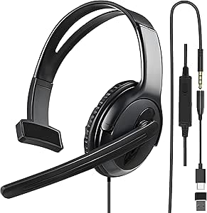 Amazon.com: One Ear Gaming Headset with Mic (3.5mm) - Lightweight ...