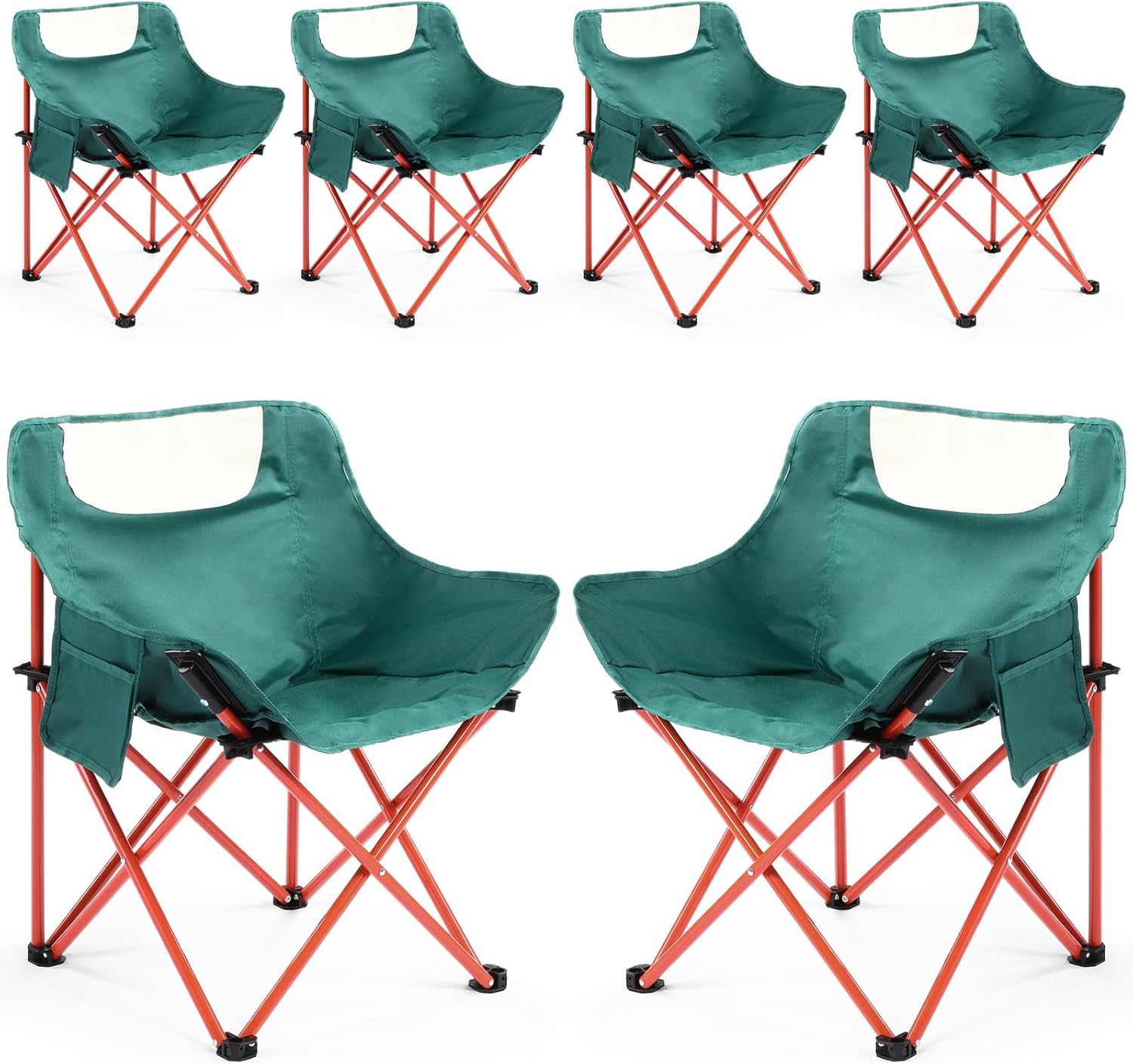 Amazon.com : FairySandy 6 Pack Portable Camping Chairs Compact ...