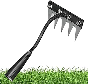Iron Weeding Rake with Handle, Heavy-Duty Iron Weeding Rake Carbon ...