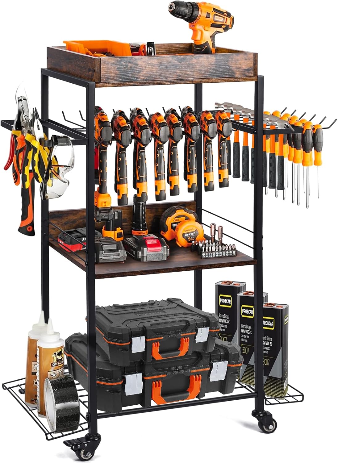 Amazon.com: FXLCMUS Rolling Garage Organization,3 Tier Power Tool ...