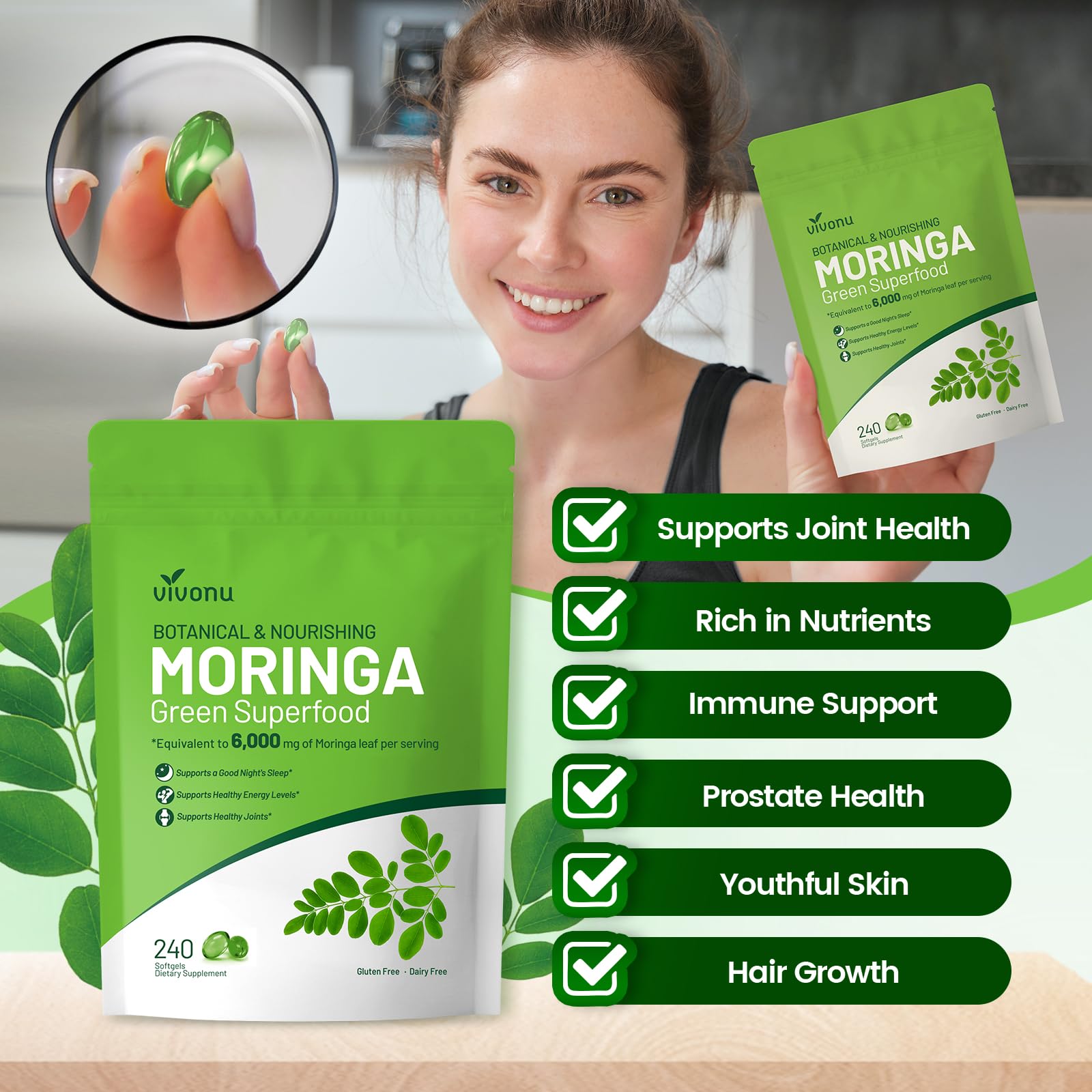 Snapklik.com : Pure Moringa Capsules, Moringa Leaf Extracts, 120 Day ...