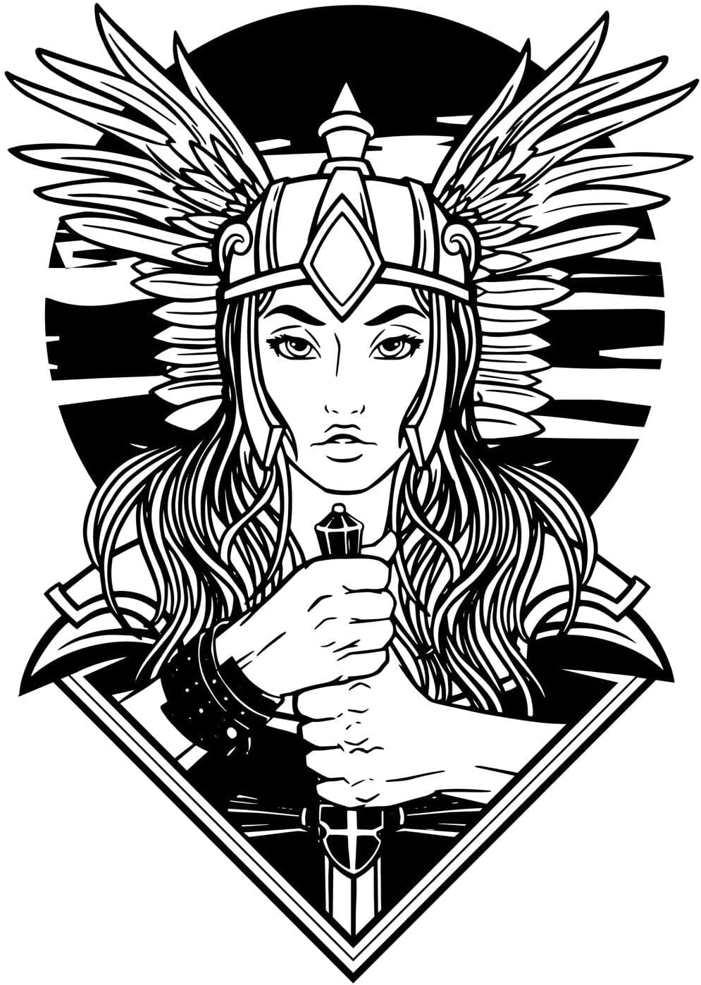 Amazon.com - Offbeat Stickers 3” Valkyrie Sticker Sword Warrior Woman ...