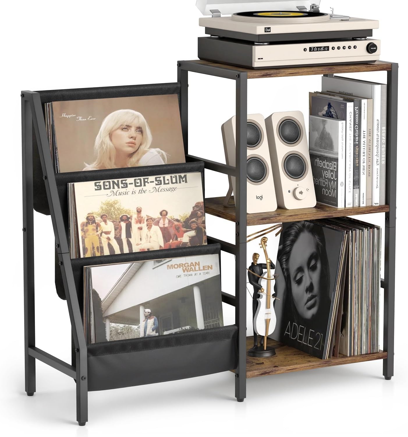 Amazon.com: melos Record Player Table, 3-Tier Record Player Stand with ...