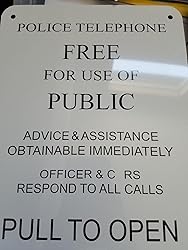 Amazon.com: Police Telephone Box Sign - Vintage Style Police Public ...
