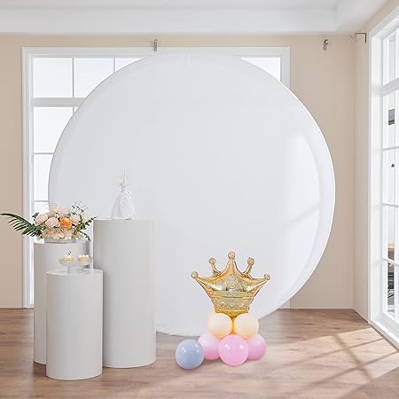 Amazon.com : Outpain 6.5FT White Round Arch Backdrop Cover for 6.5FT/6 ...