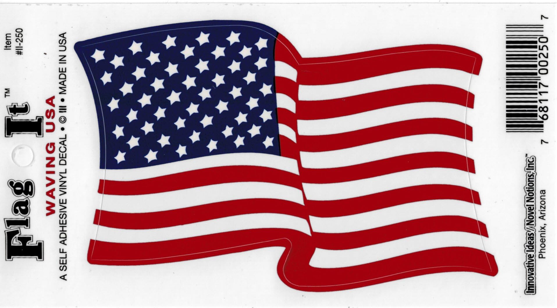 Amazon.com: United States USA Waving Flag Car Decal Sticker [3.5x5 ...