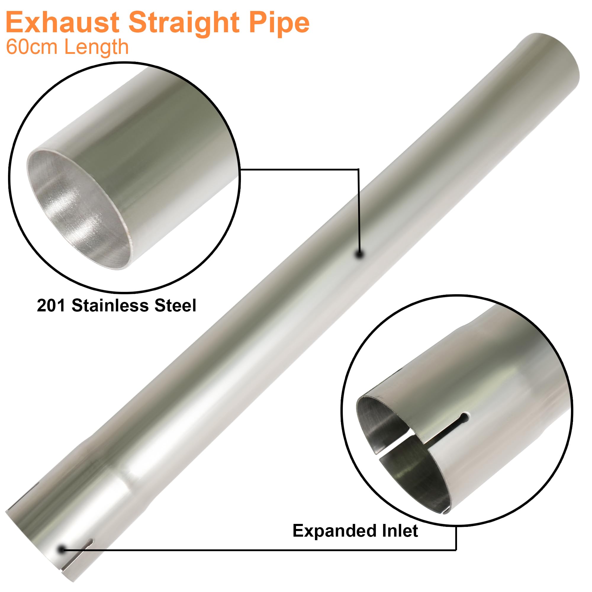 Snapklik.com : Simnliras 2.5 Inch DIY Custom Exhaust Pipe Kit Stainless ...
