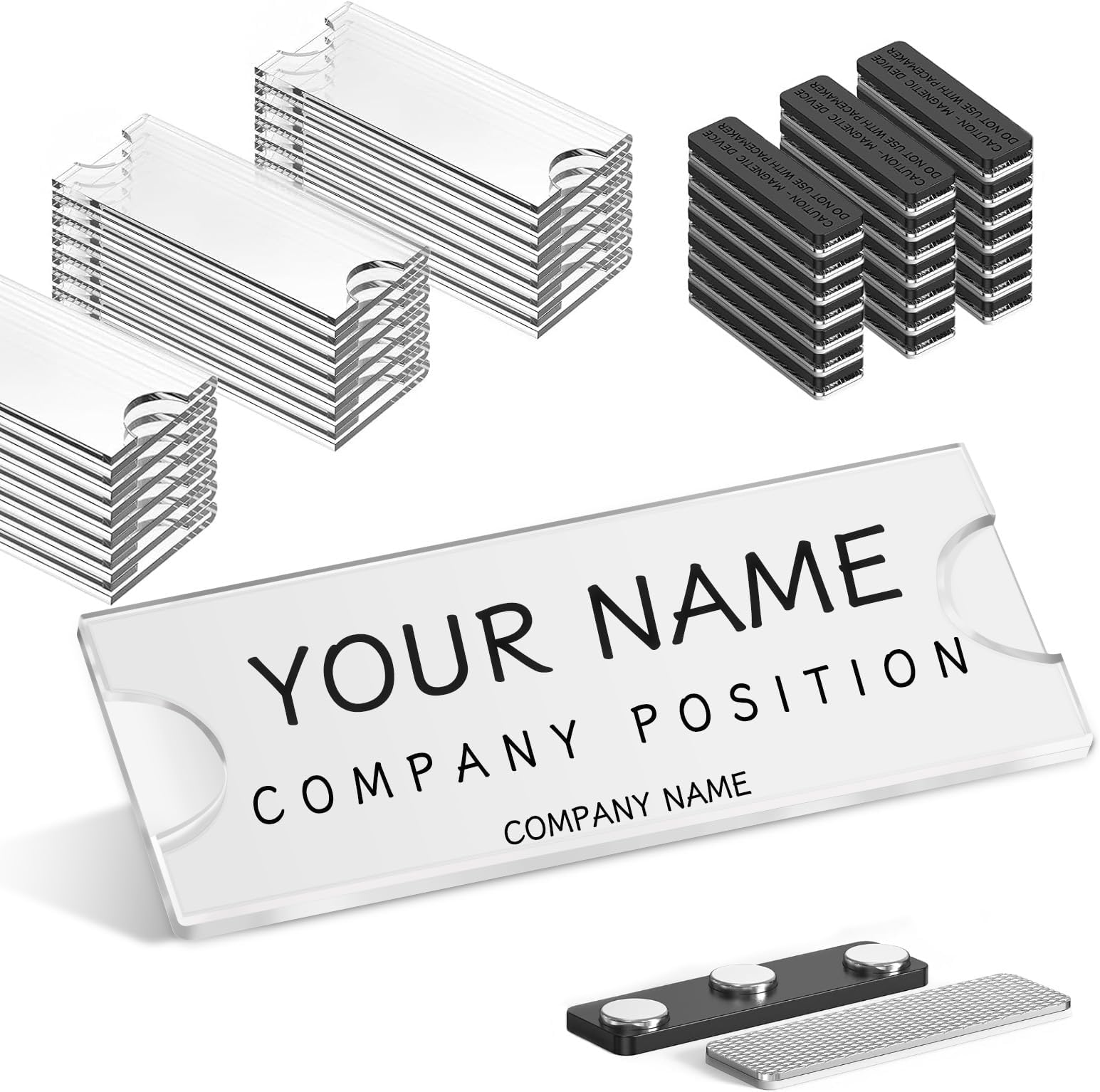 Amazon.com: 20 Pack Magnetic Name Tags Kit, 1.2"*3" Magnetic Badge ...