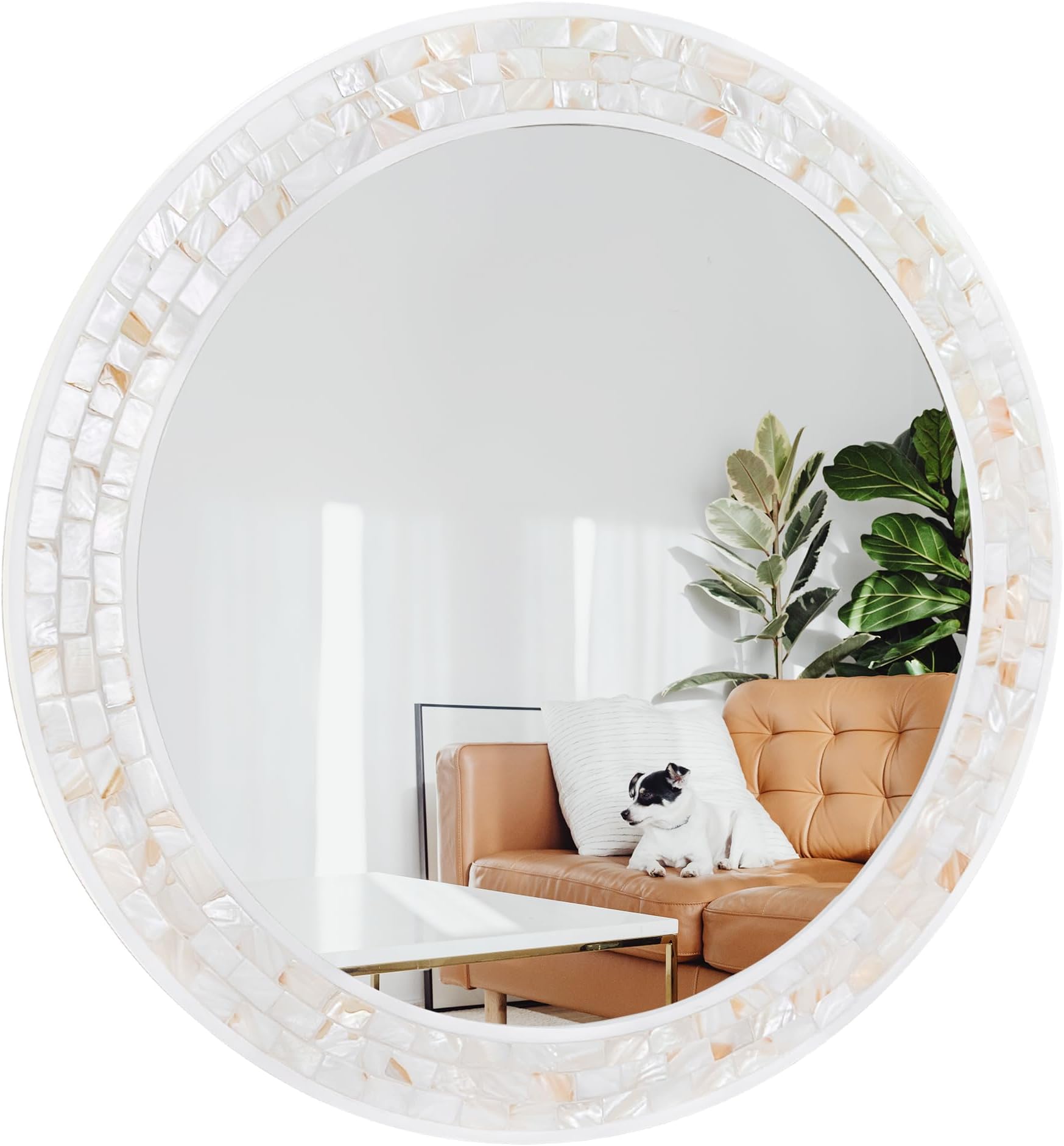 Amazon.com: Keena Wall Mirror in Blue Gray and Ivory Bone and Resin ...