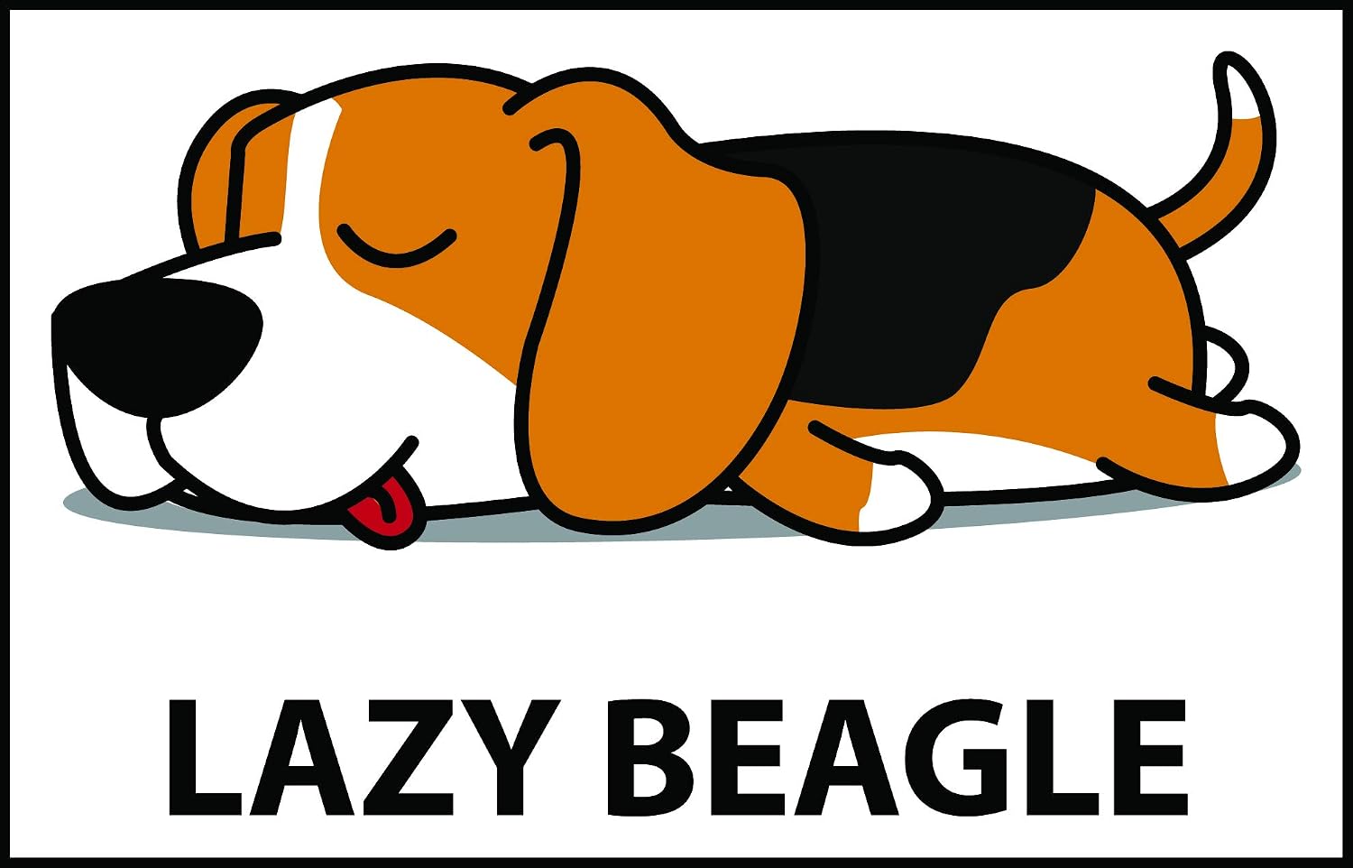 Amazon.com: Cute Sleepy Lazy Beagle Puppy Dog Cartoon Vinyl Sticker (8 ...