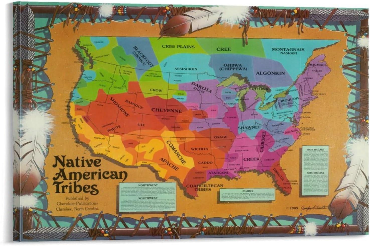 Amazon.com - Native American Indian Tribe Map Poster (2) Native ...
