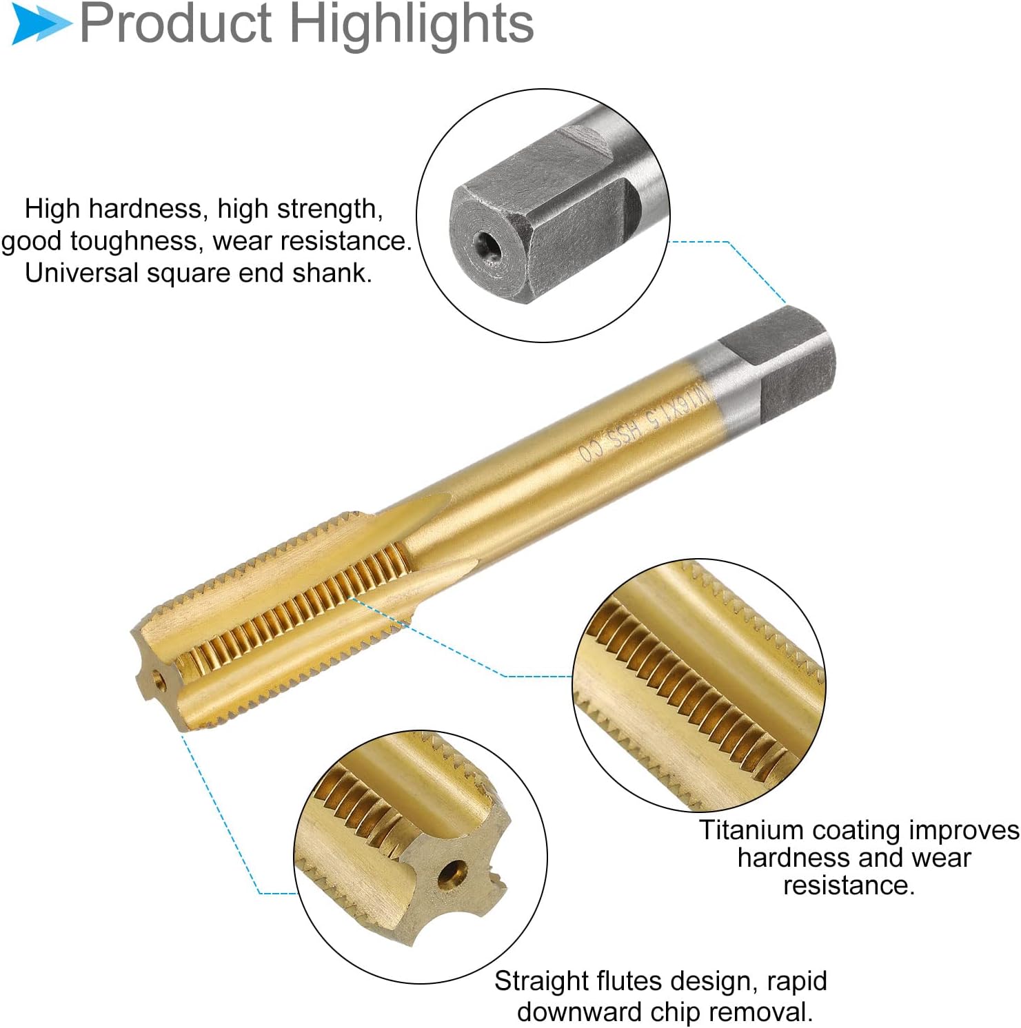 Grifos de fresado de rosca, rosca métrica M16 x 1.5, máquina recubierta ...
