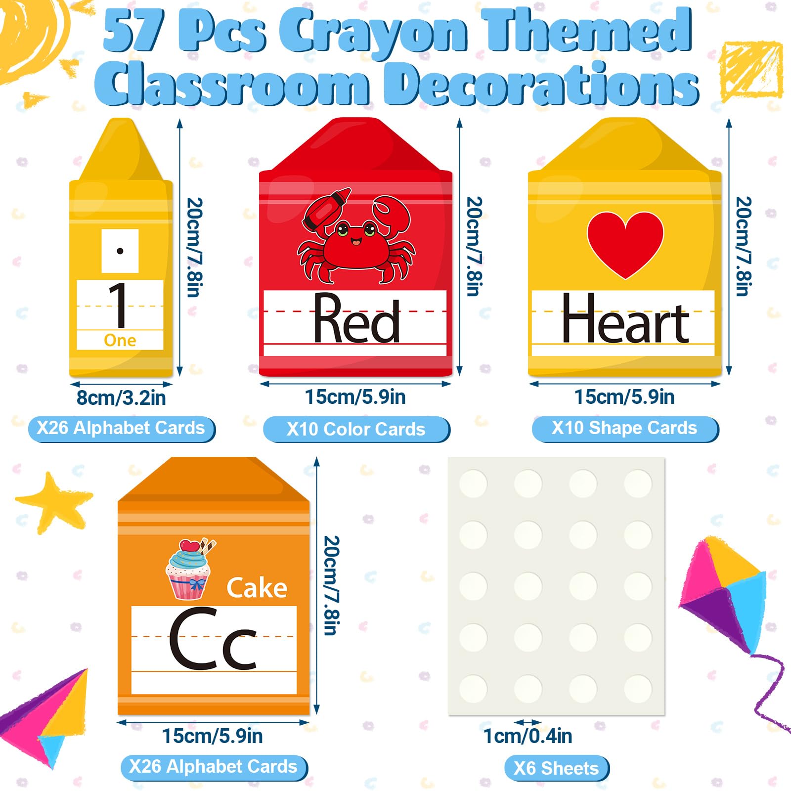 Snapklik.com : 57 Pcs Alphabet Number For Classroom Wall Crayon ...