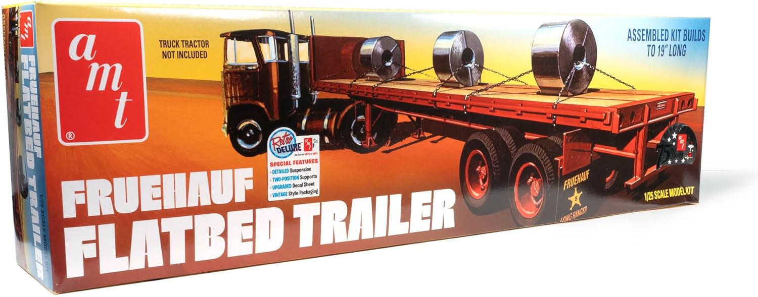 AMT Fruehauf Flatbed Trailer 1:25 Scale Model KIt : Amazon.ca: Toys & Games