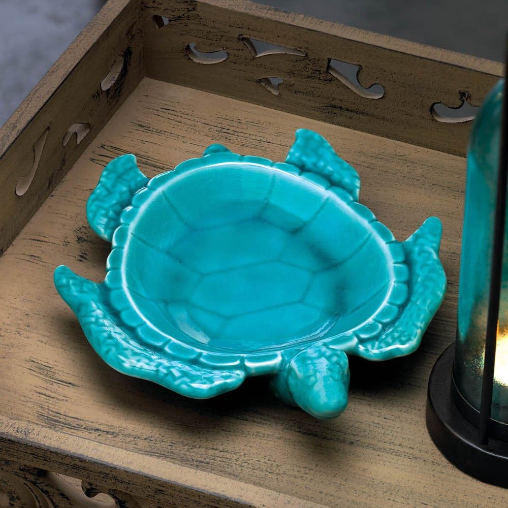 Amazon.com: GHP Nautical Decorative Blue Turtle Dish Porcelain Sea ...