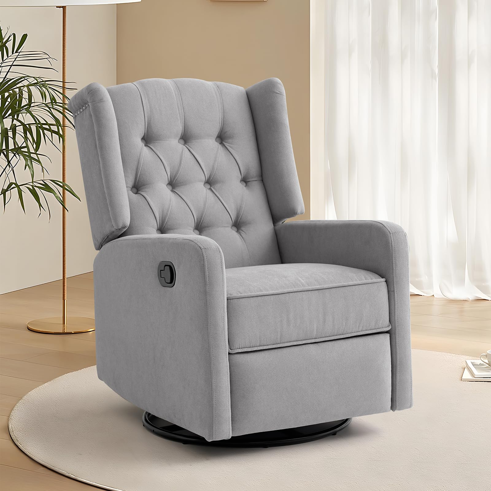 Amazon.com: ABAKAN Swivel Rocker Recliner Chair, Nursery Rocking ...