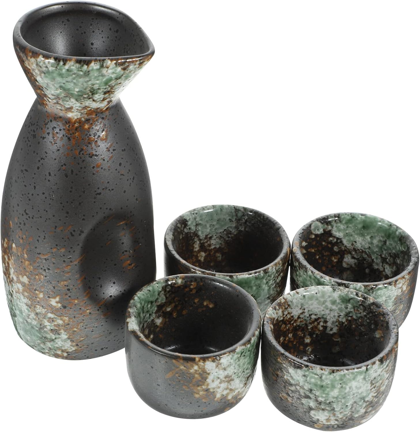 Amazon.co.jp: [Luxshiny] 1セット日式清酒壺とカップ 点製 の酒器と杯 家用 飲食店向けデコ : ホーム＆キッチン