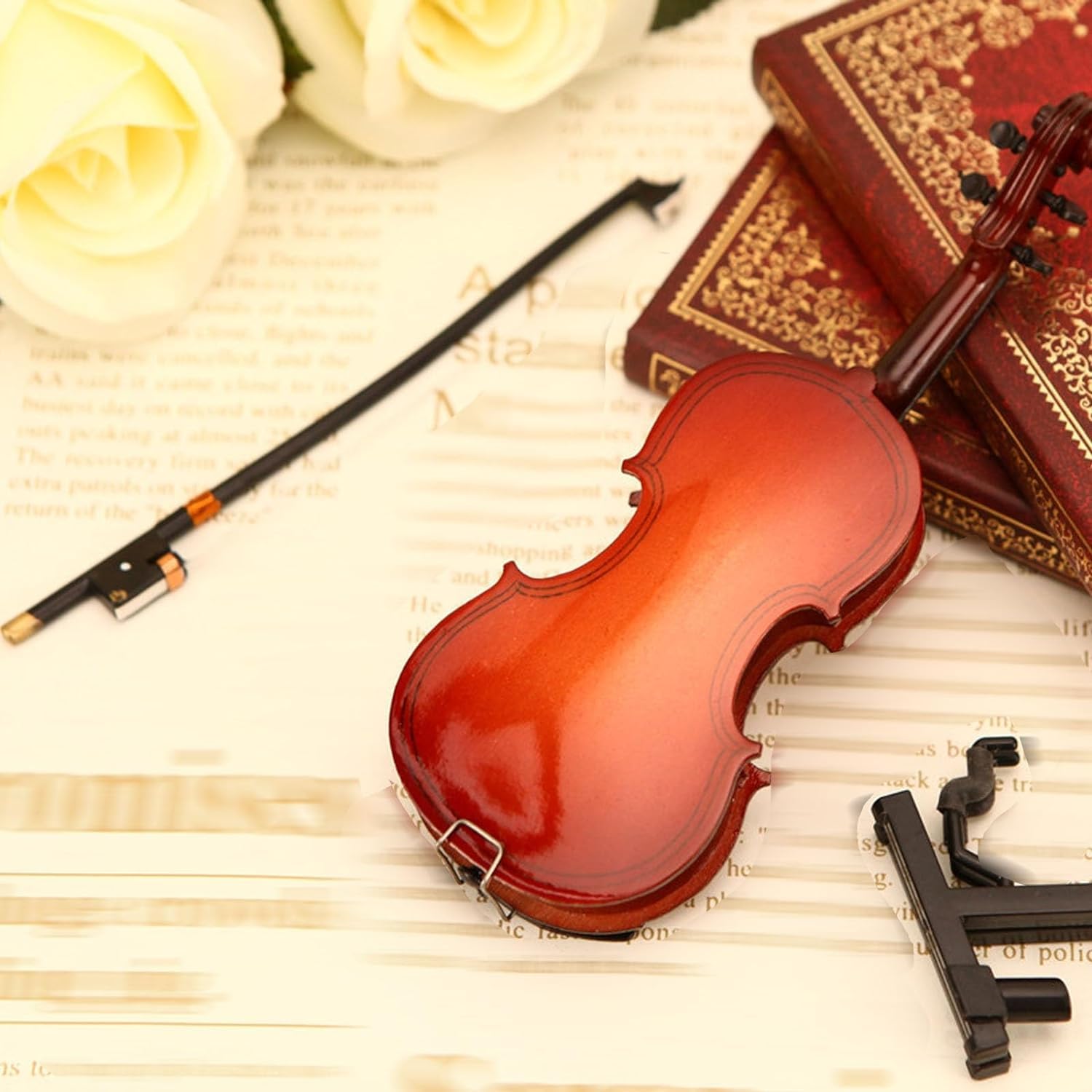Novelty Gag Gift Playable Tiny Violin Figurine - Mini Violin Replica ...