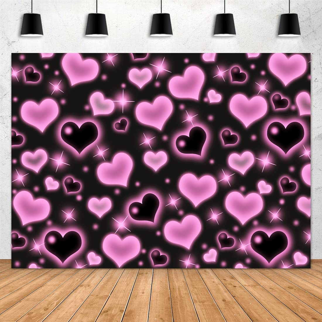 Aperturee Valentines Day Backdrop 7x5ft Pink Love Heart Early 2000s ...