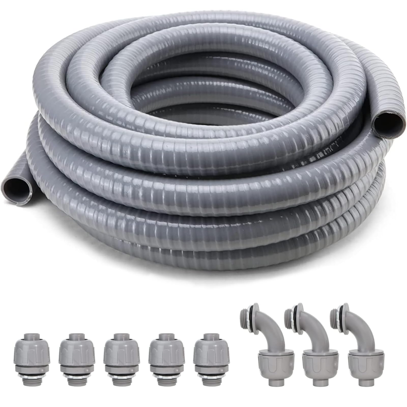 Snapklik.com : DWALE Liquid-Tight Conduit And Connector Kit,Flexible ...