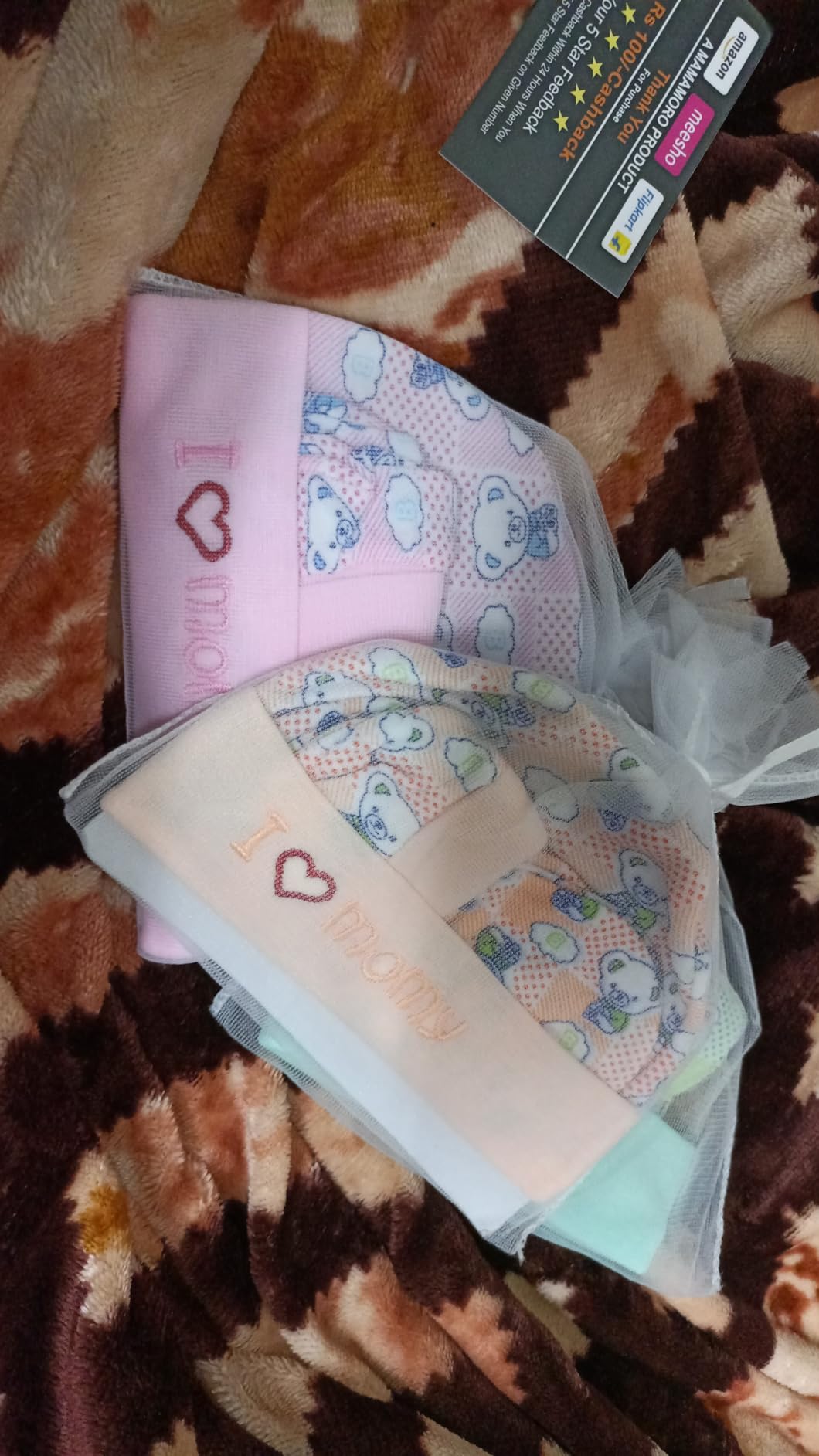 Buy 4INFANTSONLY® New Born Baby Cotton Cap, Mitten and Booties Combo ...
