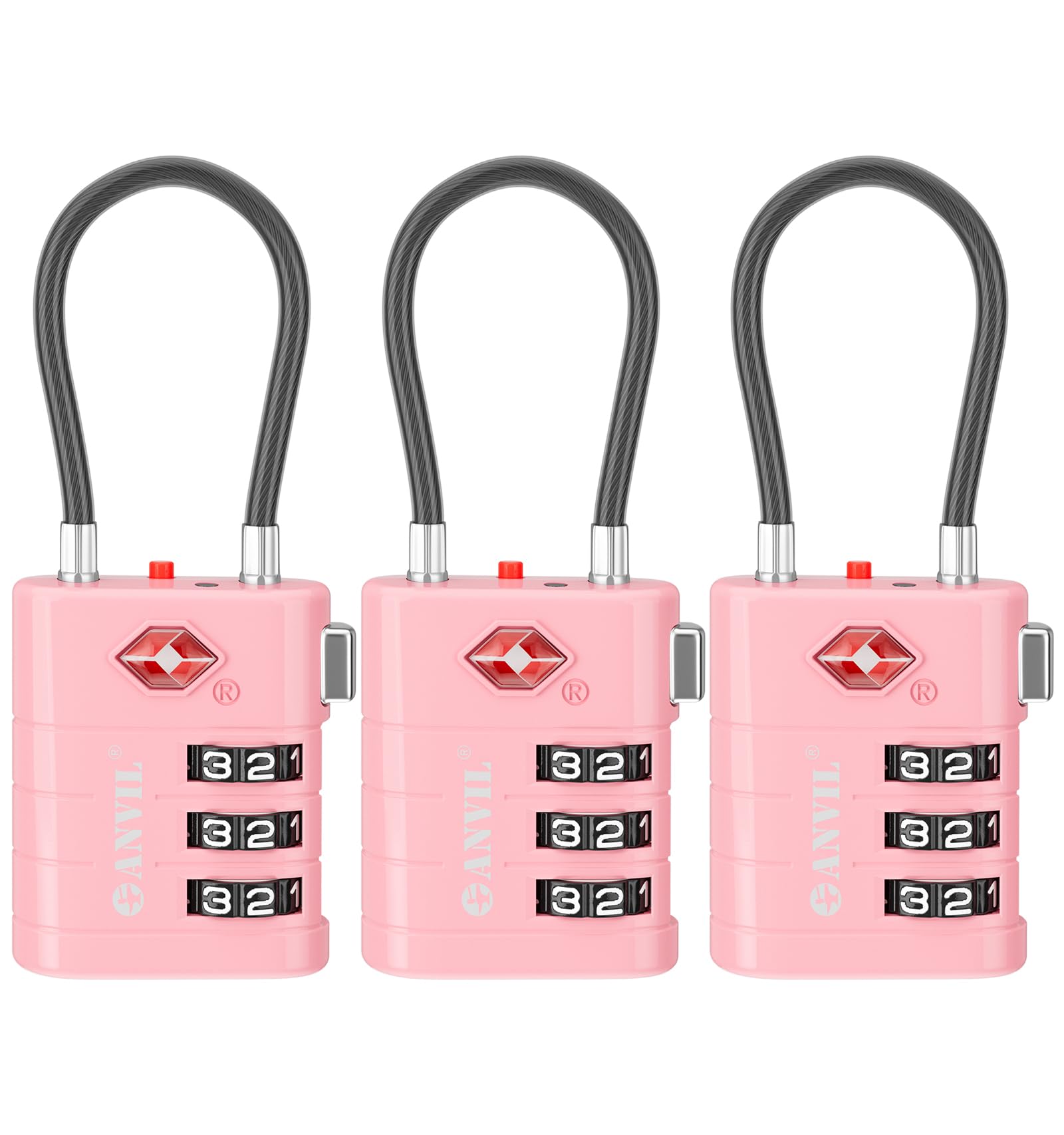 Amazon.com: ANVIL Luggage Locks, TSA Locks for Luggage, Advanced TSA008 ...