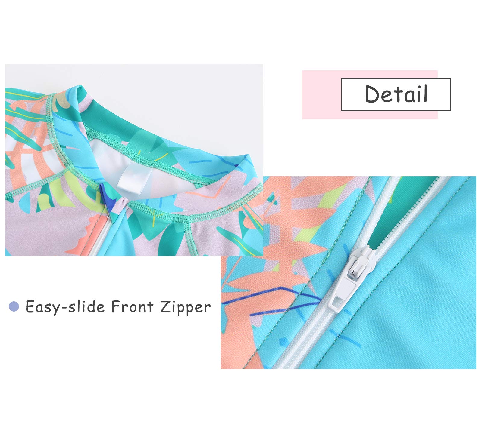 Snapklik.com : Girls Long Sleeve Rash Guard One Piece Swimsuits Kids ...