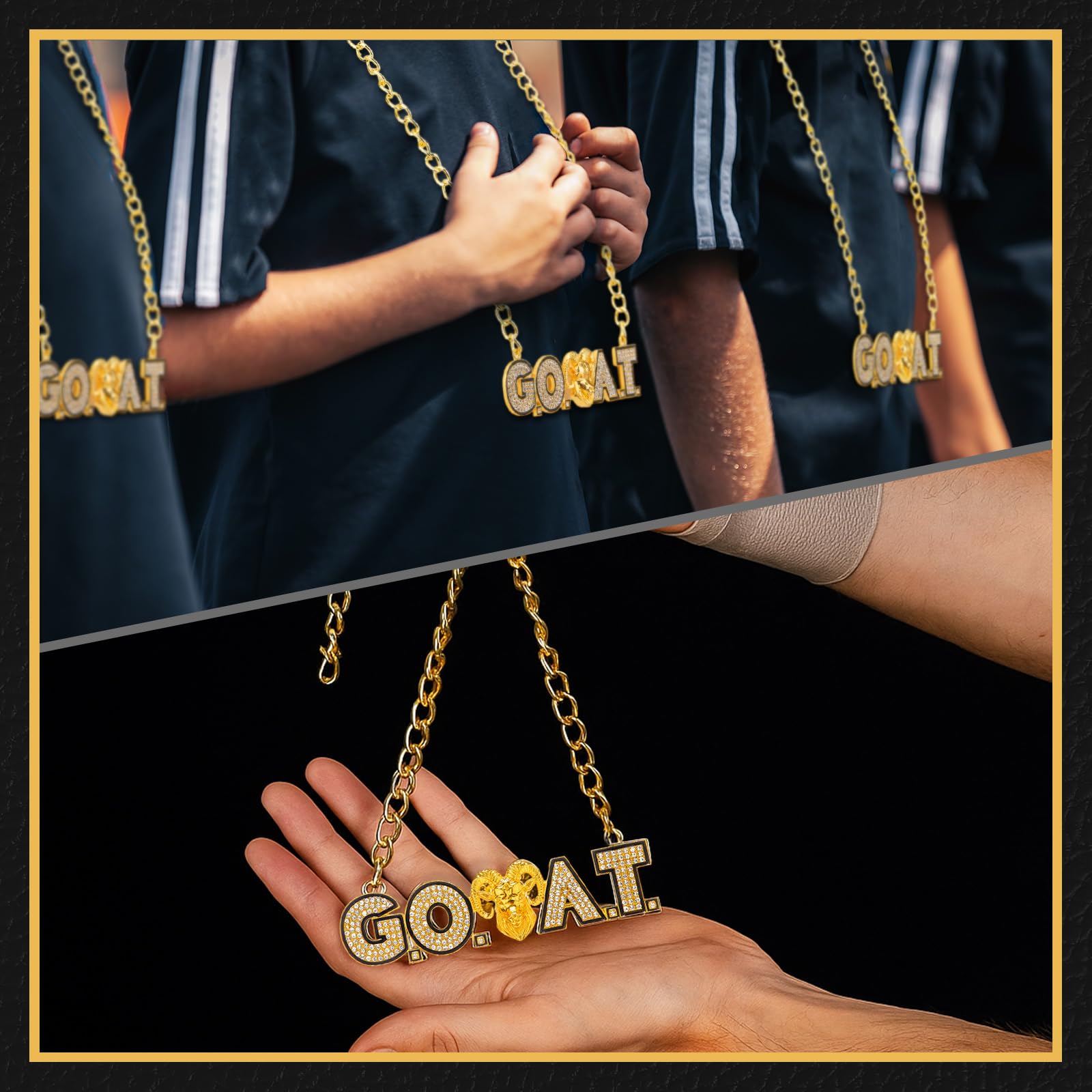 Snapklik.com : 1 Pcs Goat Chains Necklace Gold Champion Award Winner ...