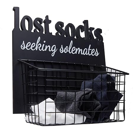 Amazon.com: Lost Socks Basket for Laundry Room – White Laundry Basket ...
