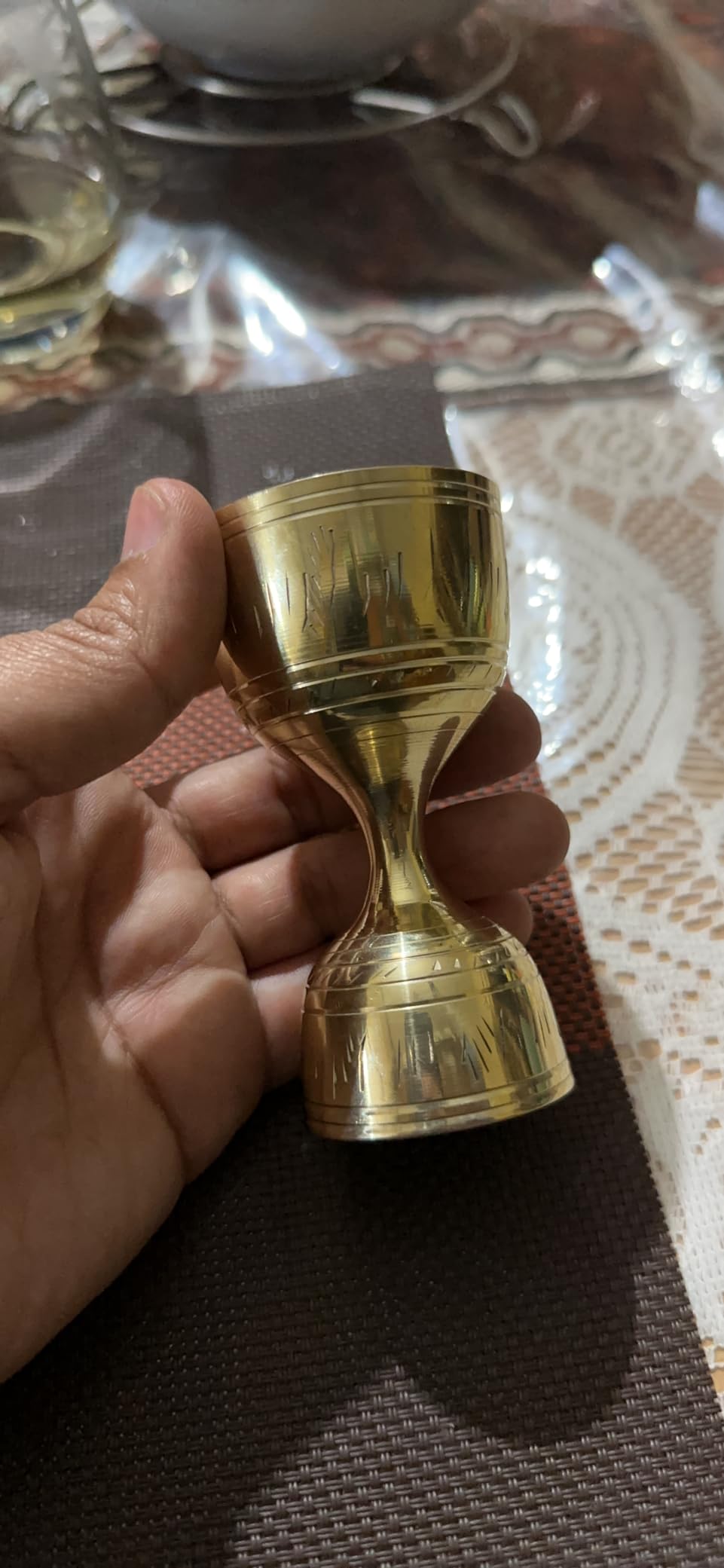 Buy Bona Fide Brass peg Measure 30/60 ml Jigger, peg Measure - Brass ...