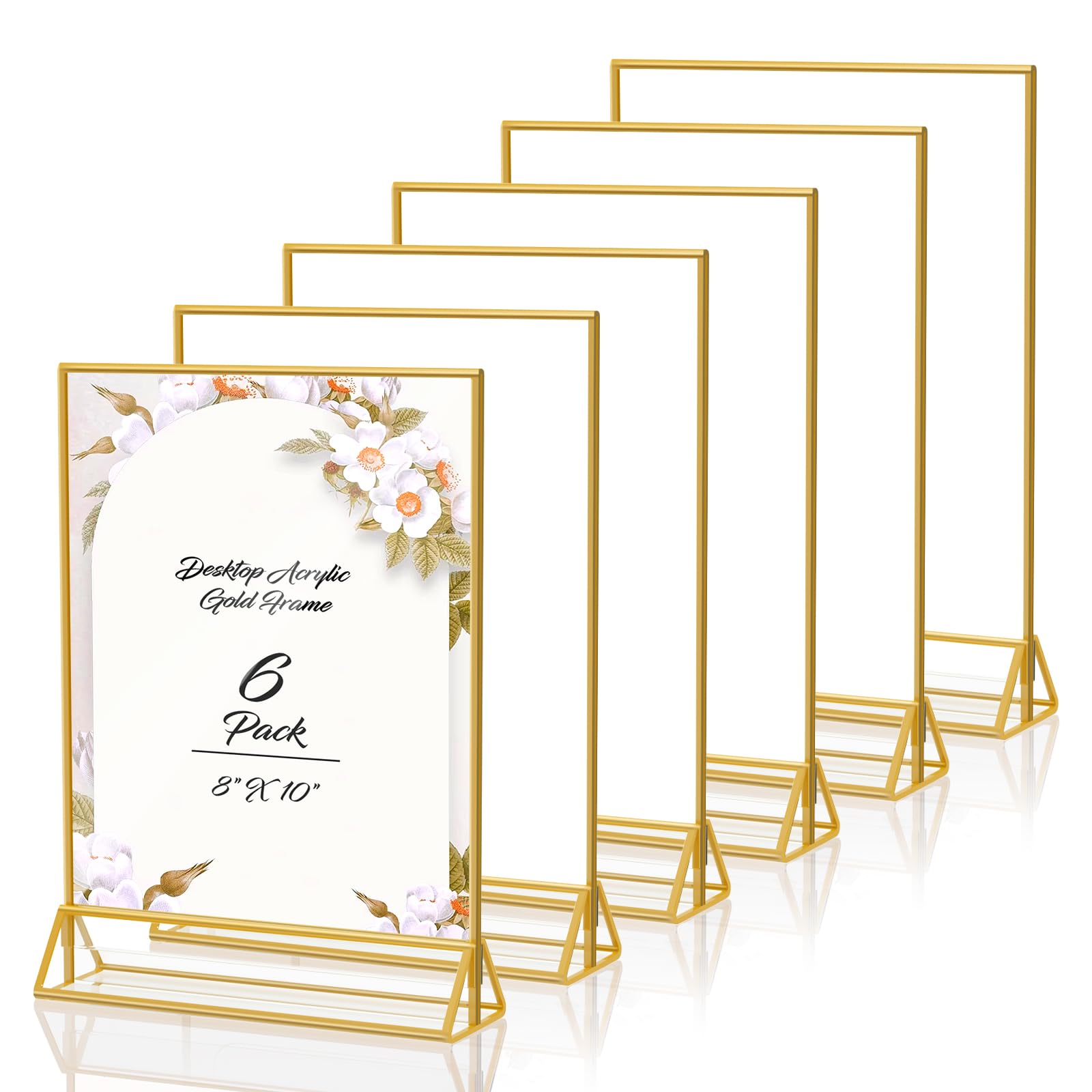 Amazon.com: PPH-Sisy 8X10 Gold Frames Double Sided Acrylic Sign Holder ...