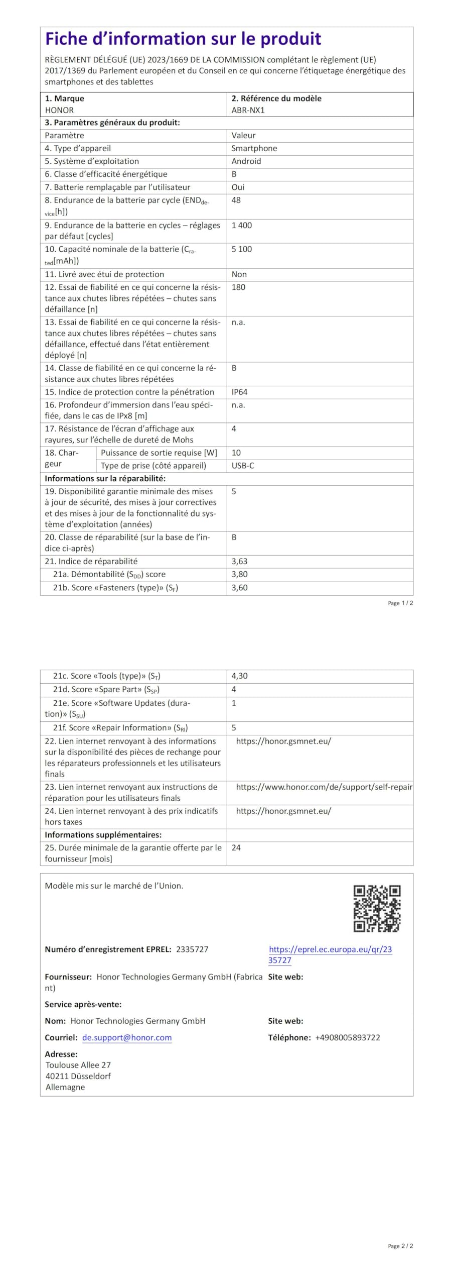 Honor X8b Smartphone Android 13 Dual SIM 4G NFC, 8GB RAM 256GB, AMOLED ...