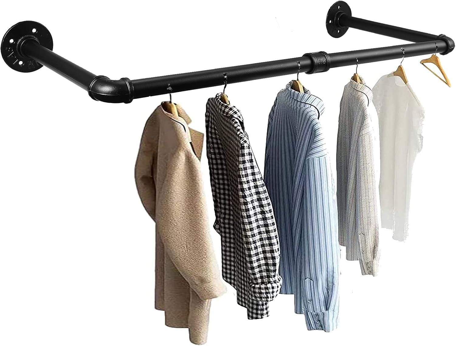 Industrial Pipe Clothes Bar Rack 74 cm, Kamtop Industrial U-shaped ...