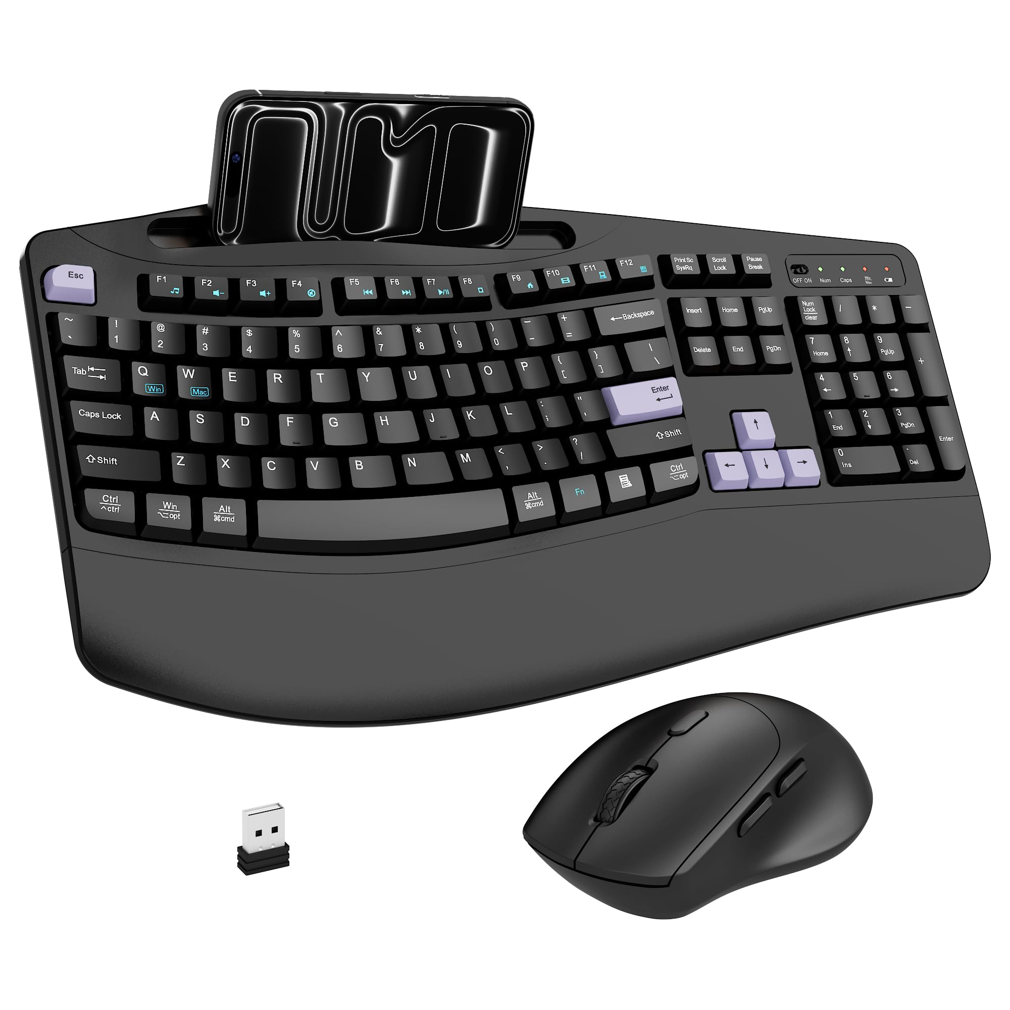 Amazon Basics Wired Keyboard and Mouse Bundle, Full-Sized, QWERTY ...