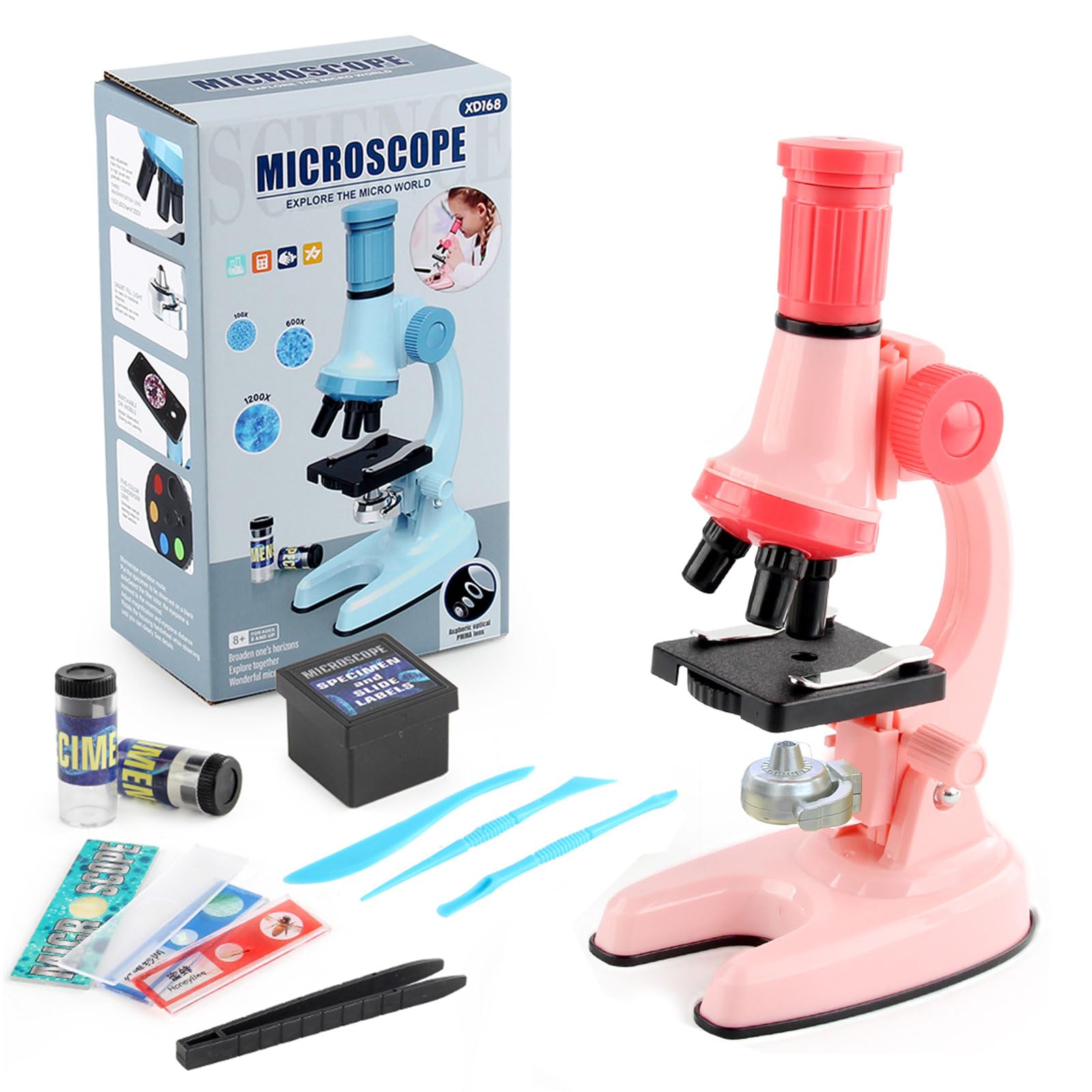 Amazon.com: XD508 Microscope for Kids - 100X 600X 1200X Beginner ...